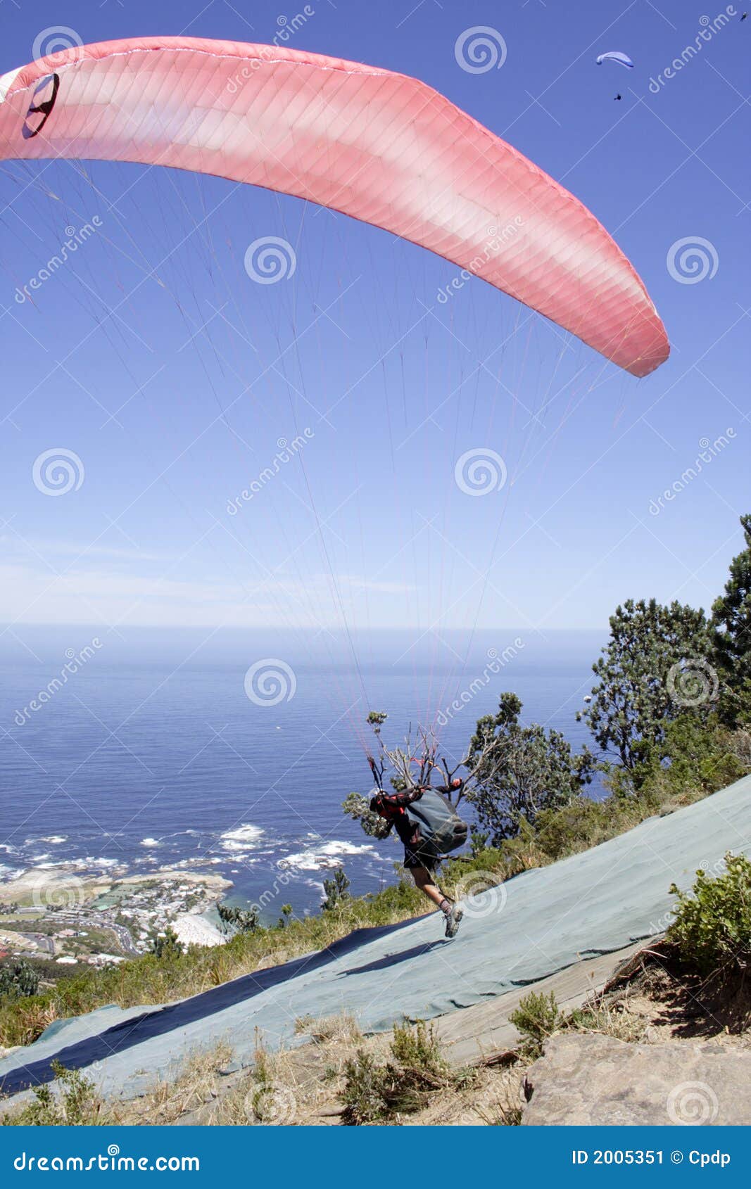 Paraglider taking off stock image. Image of adrenalin - 2005351