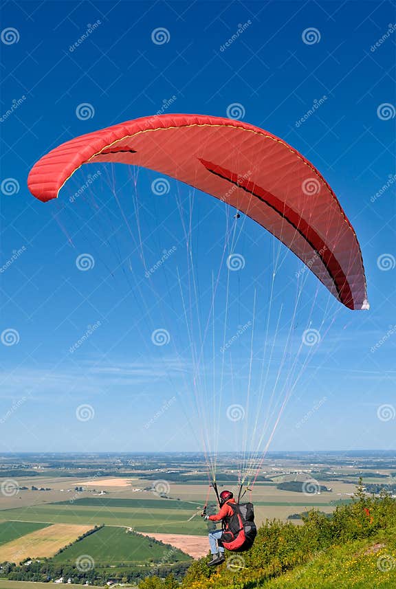 Paraglider taking off stock image. Image of height, gliding - 6709667
