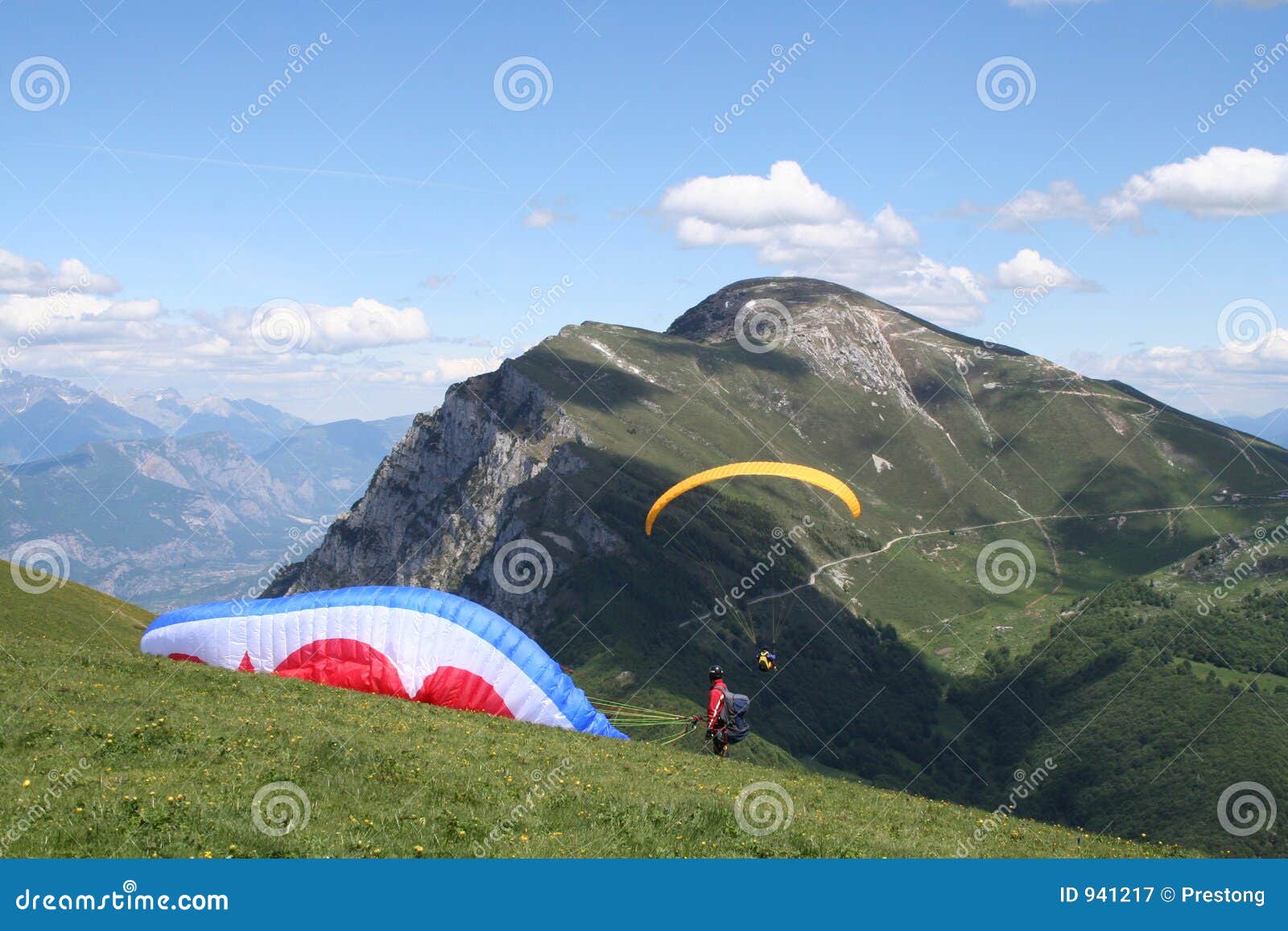 Paraglider Taking Off. stock image. Image of adrenalin - 941217