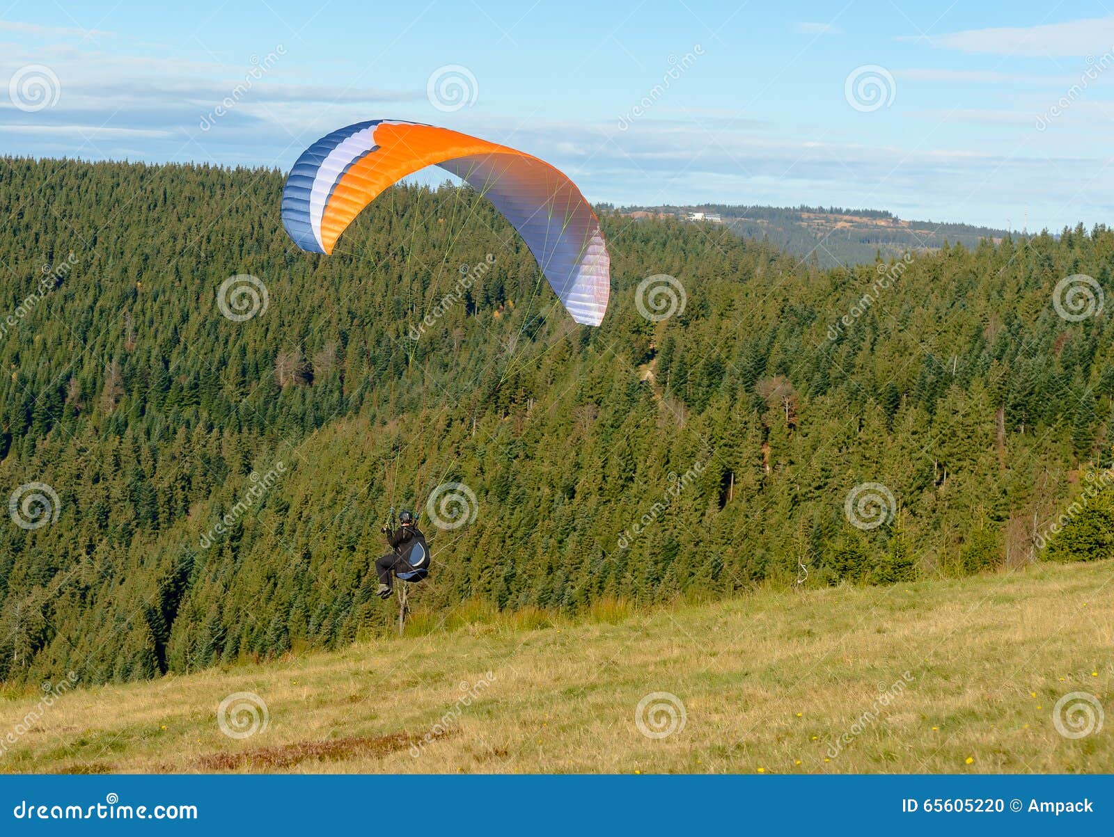Paraglider Taking Off from Mountain Stock Photo - Image of aerodrome ...