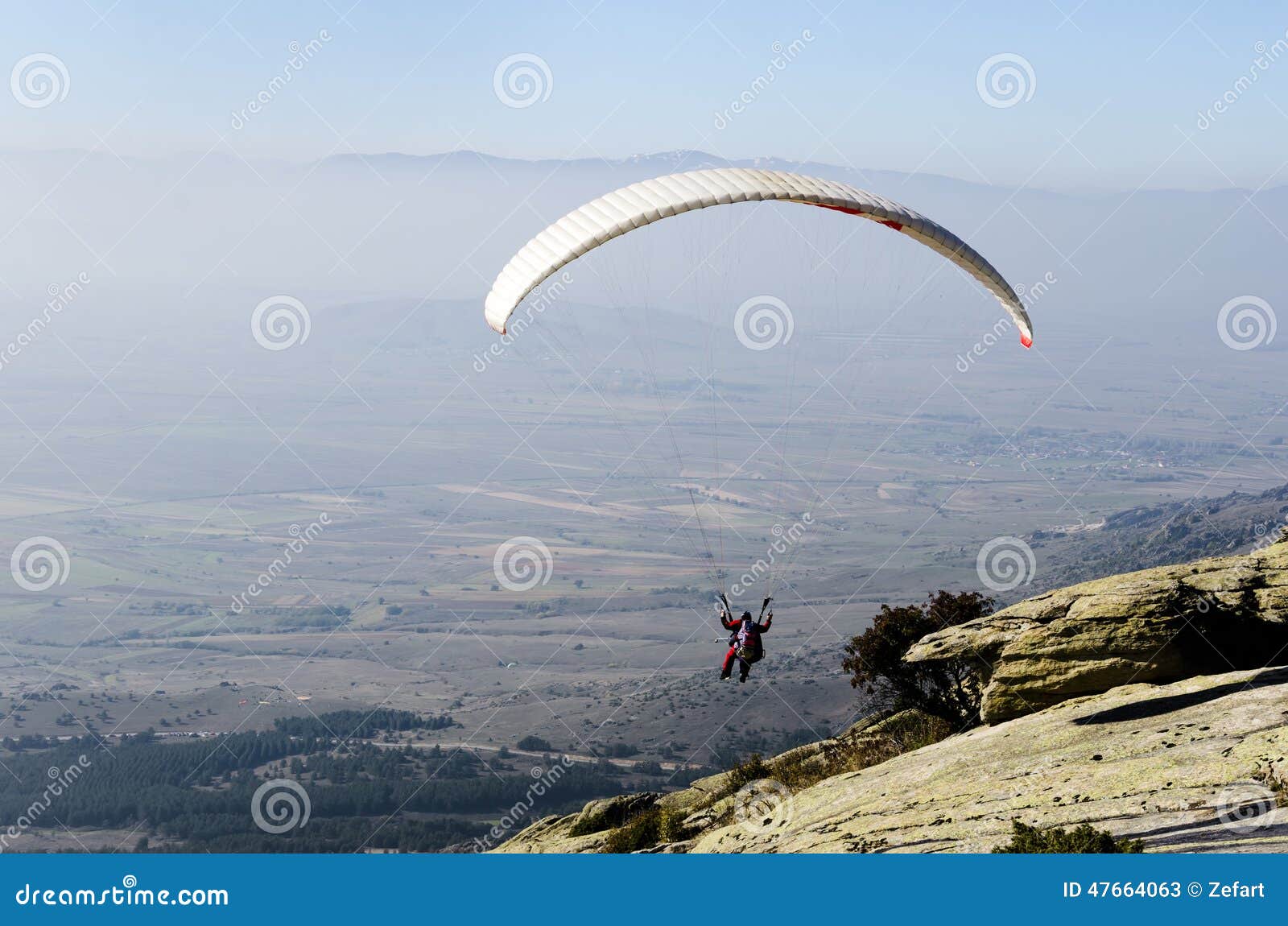 Paraglider Taking Off from a Mountain Stock Image - Image of adrenaline ...