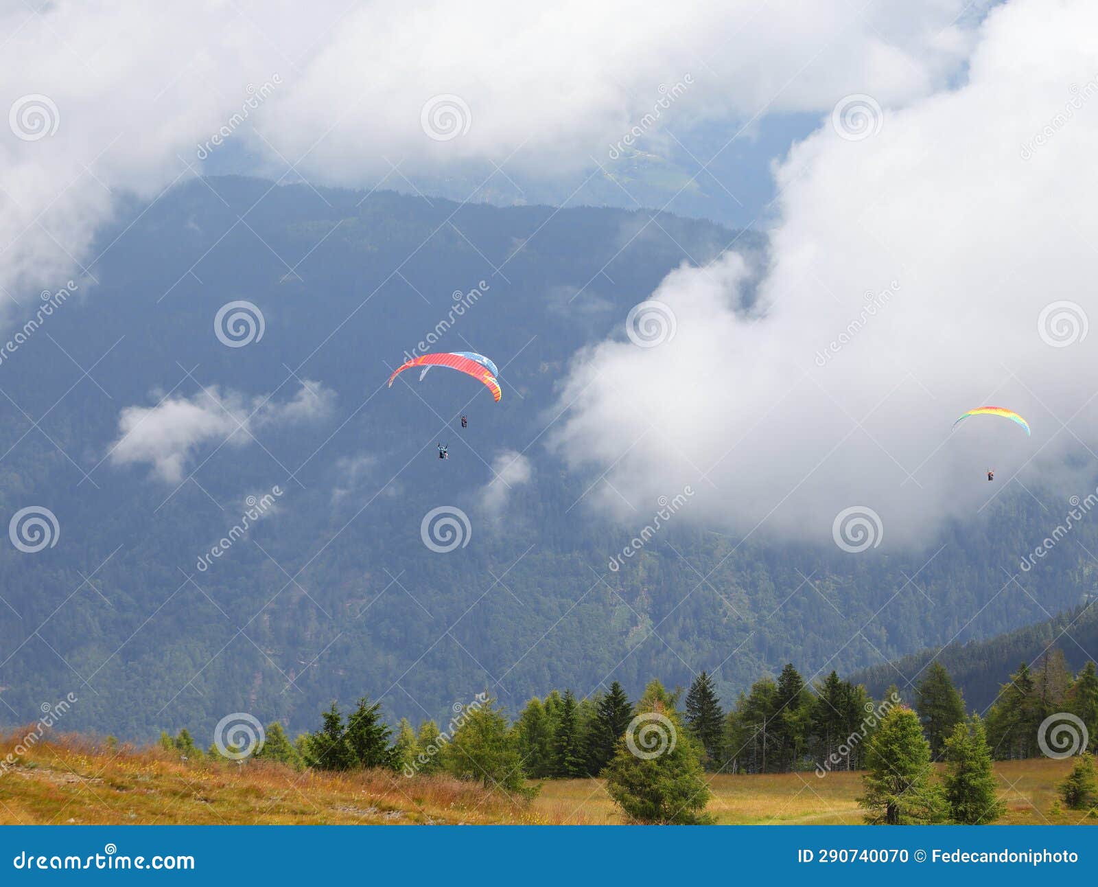 Paragliders Even Have Two People Flying at the Same Time Stock Photo ...