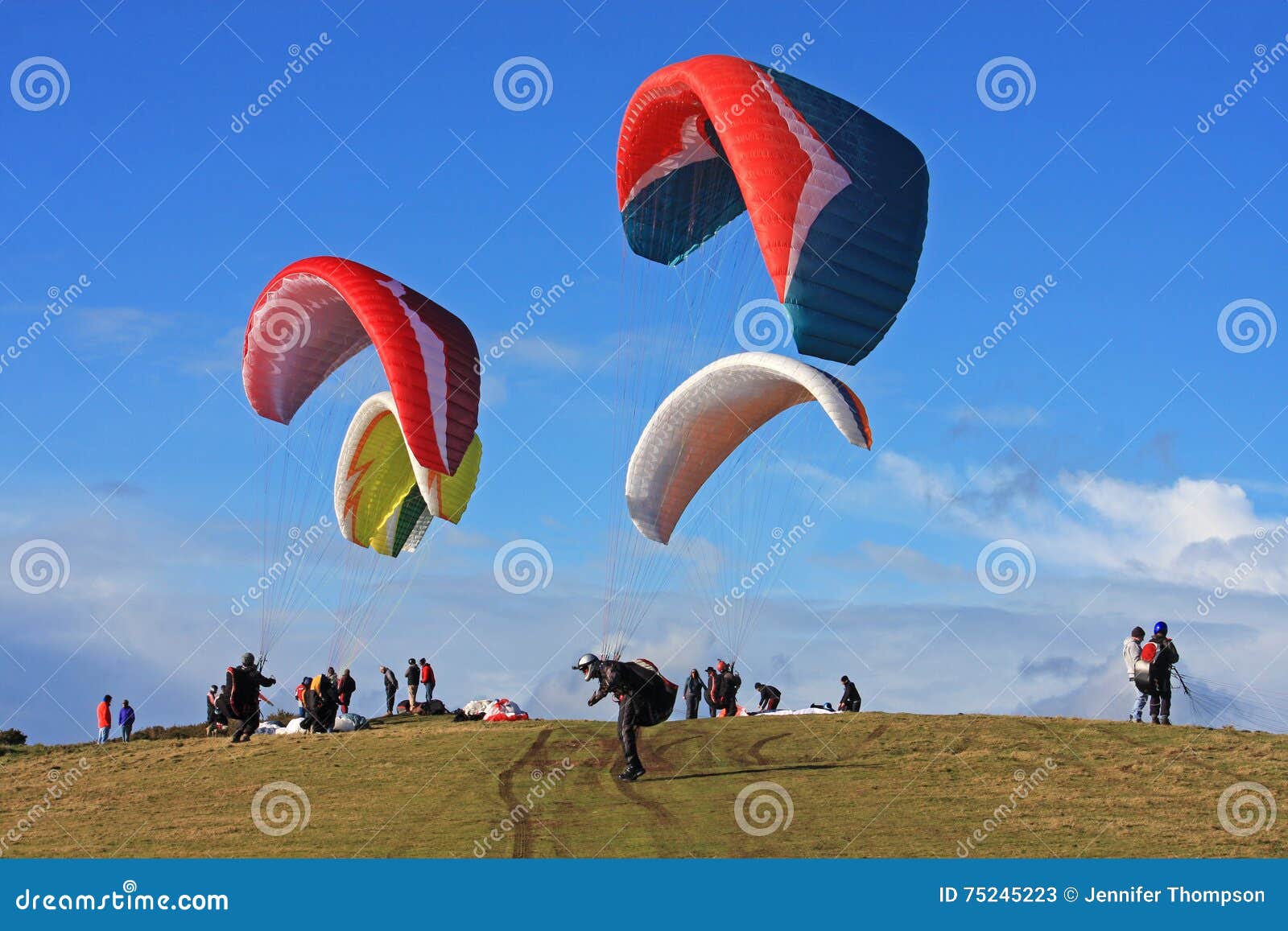Paragliders launching editorial stock photo. Image of speed - 75245223