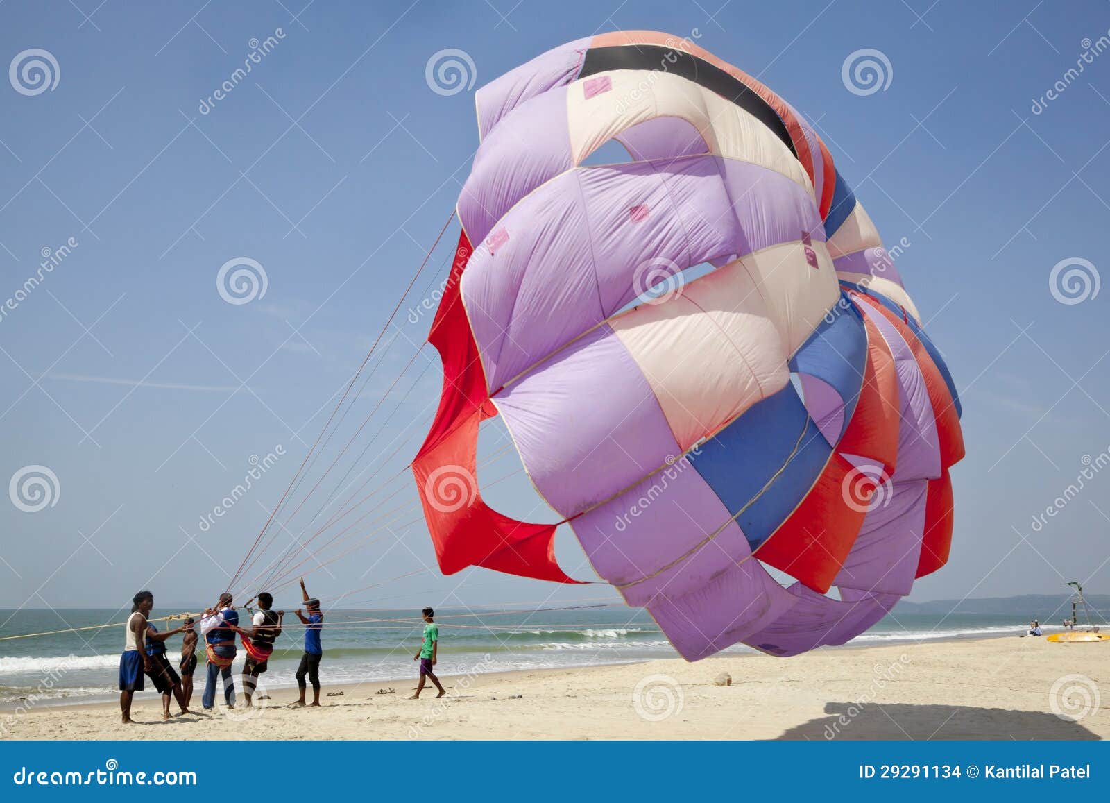 Paragliding Beach Landscape Editorial Stock Image - Image of ...