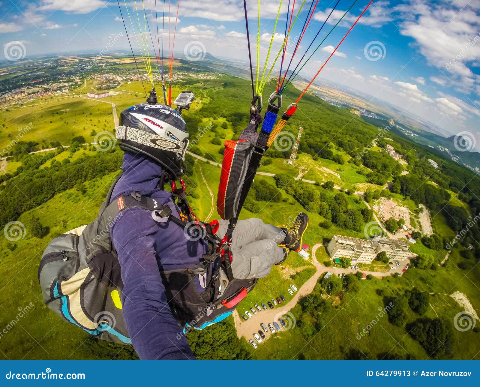 Paragliding on Caucasus editorial stock photo. Image of stuntman - 64279913
