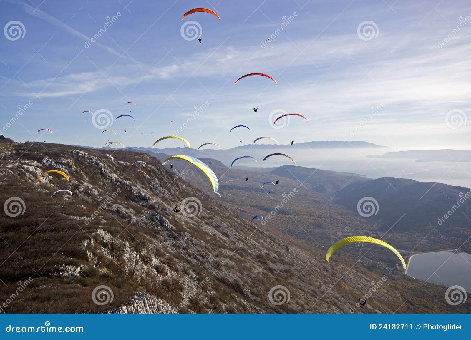 Paragliding Competition stock image. Image of ridge, gaggle - 24182711