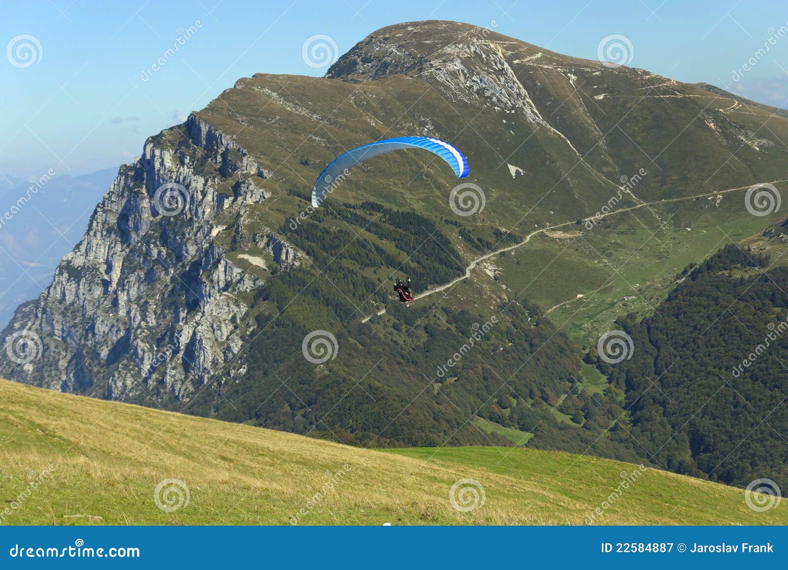Paragliding in the Dolomites (Italy) Stock Image - Image of deep ...