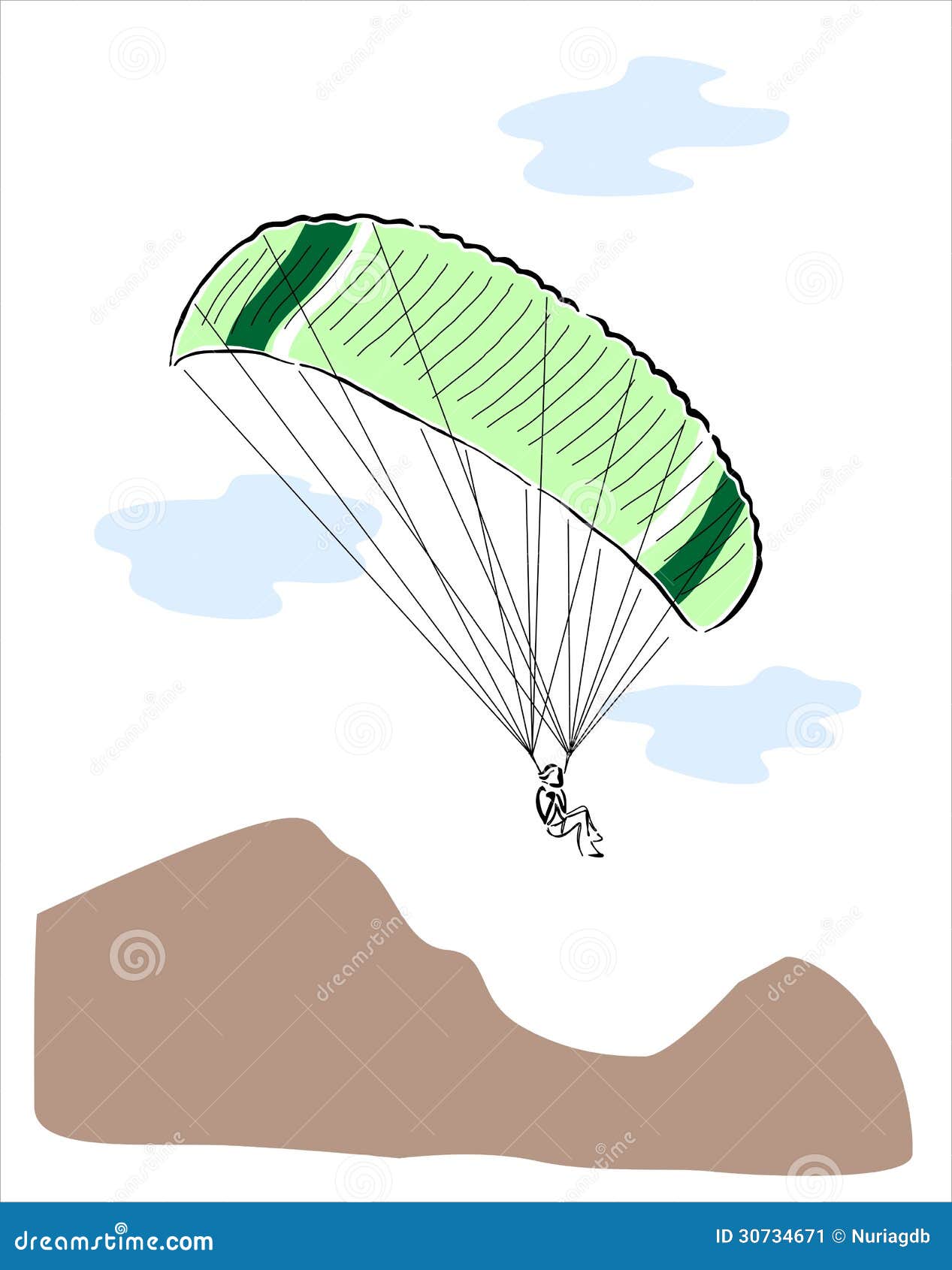 Paragliding stock vector. Illustration of paragliding - 30734671