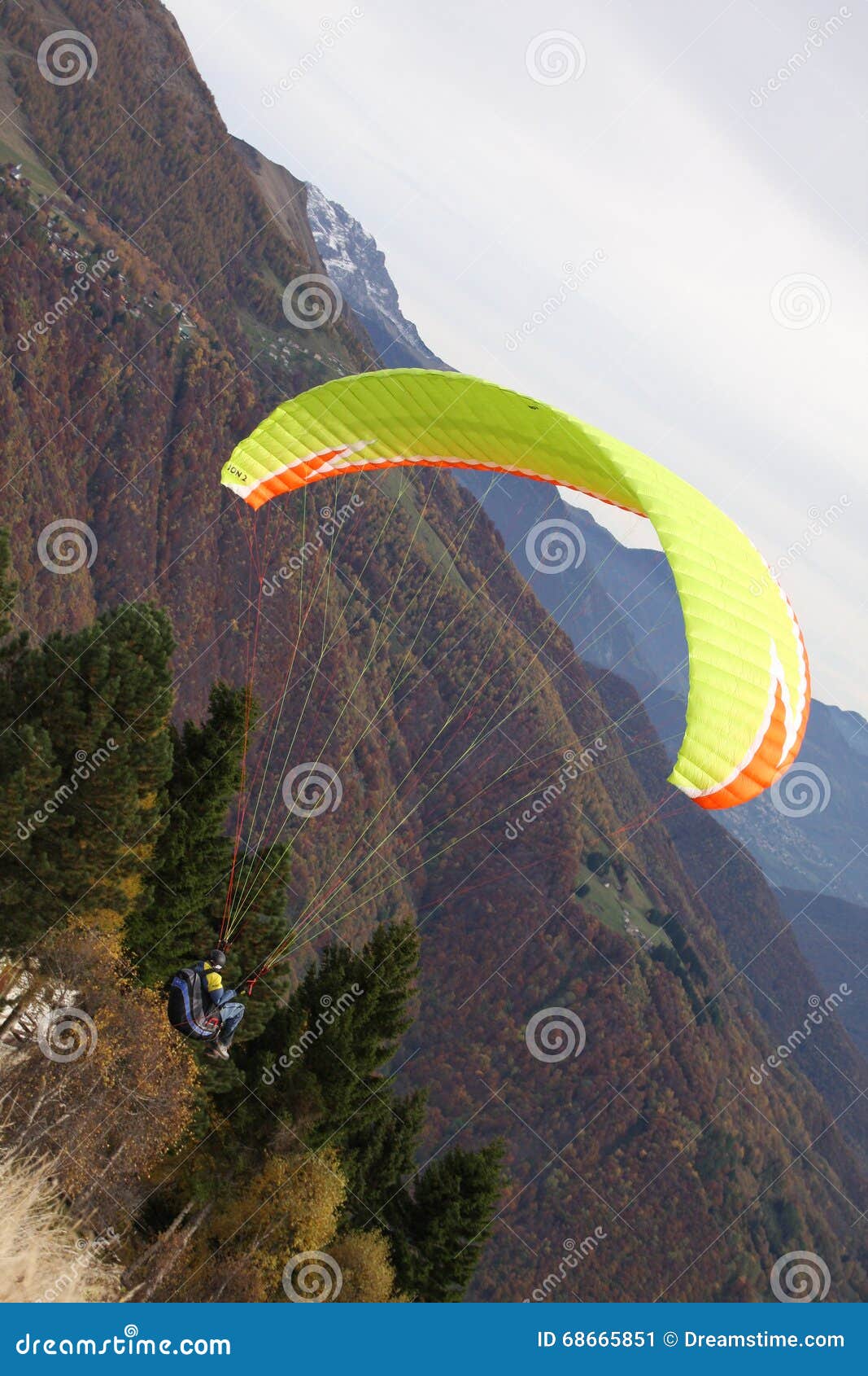 Paragliding in free fall stock image. Image of paragliding - 68665851