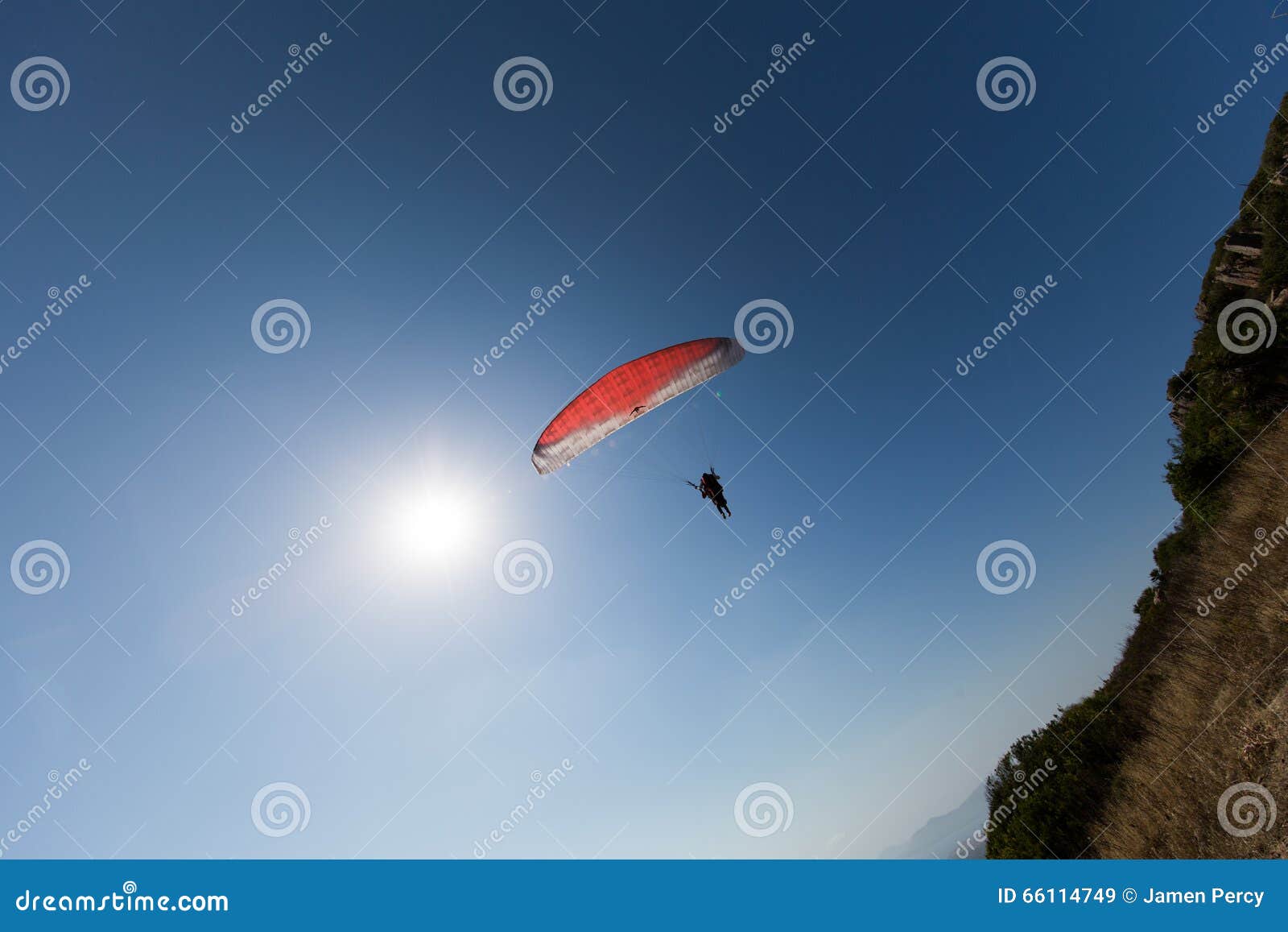 Paragliding in Italy stock image. Image of outdoors, parachute - 66114749