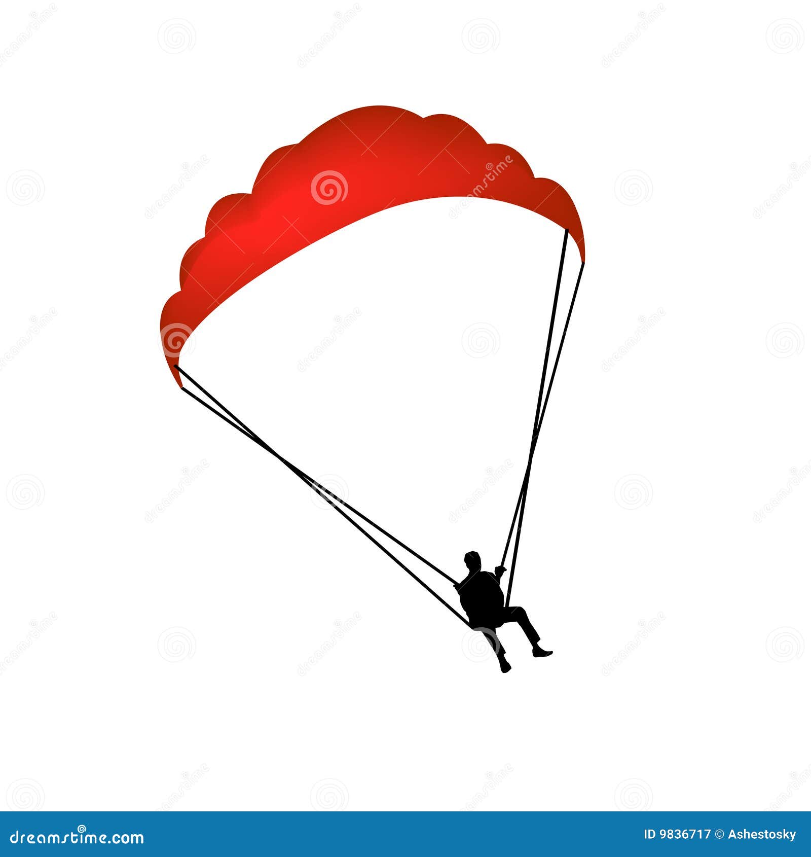 Paragliding Man Vector Silhouette Stock Vector - Illustration of ...