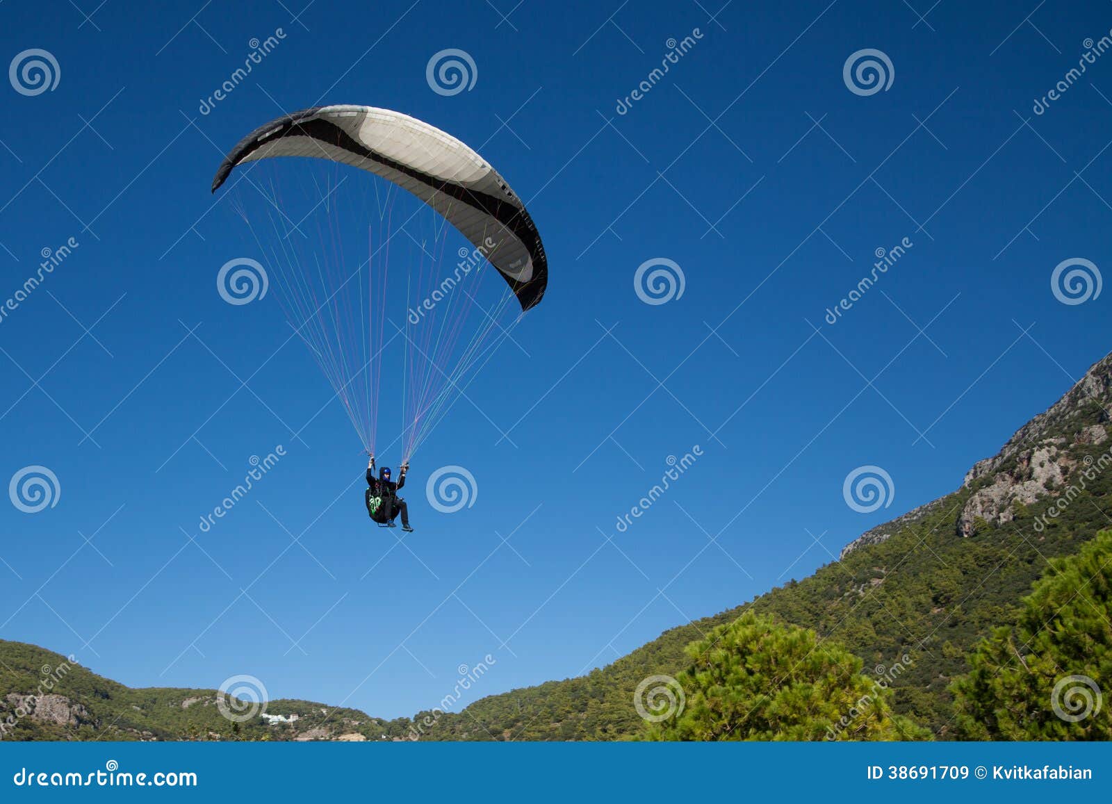 Paragliding in Oludeniz, Turkey Editorial Stock Image - Image of flight ...