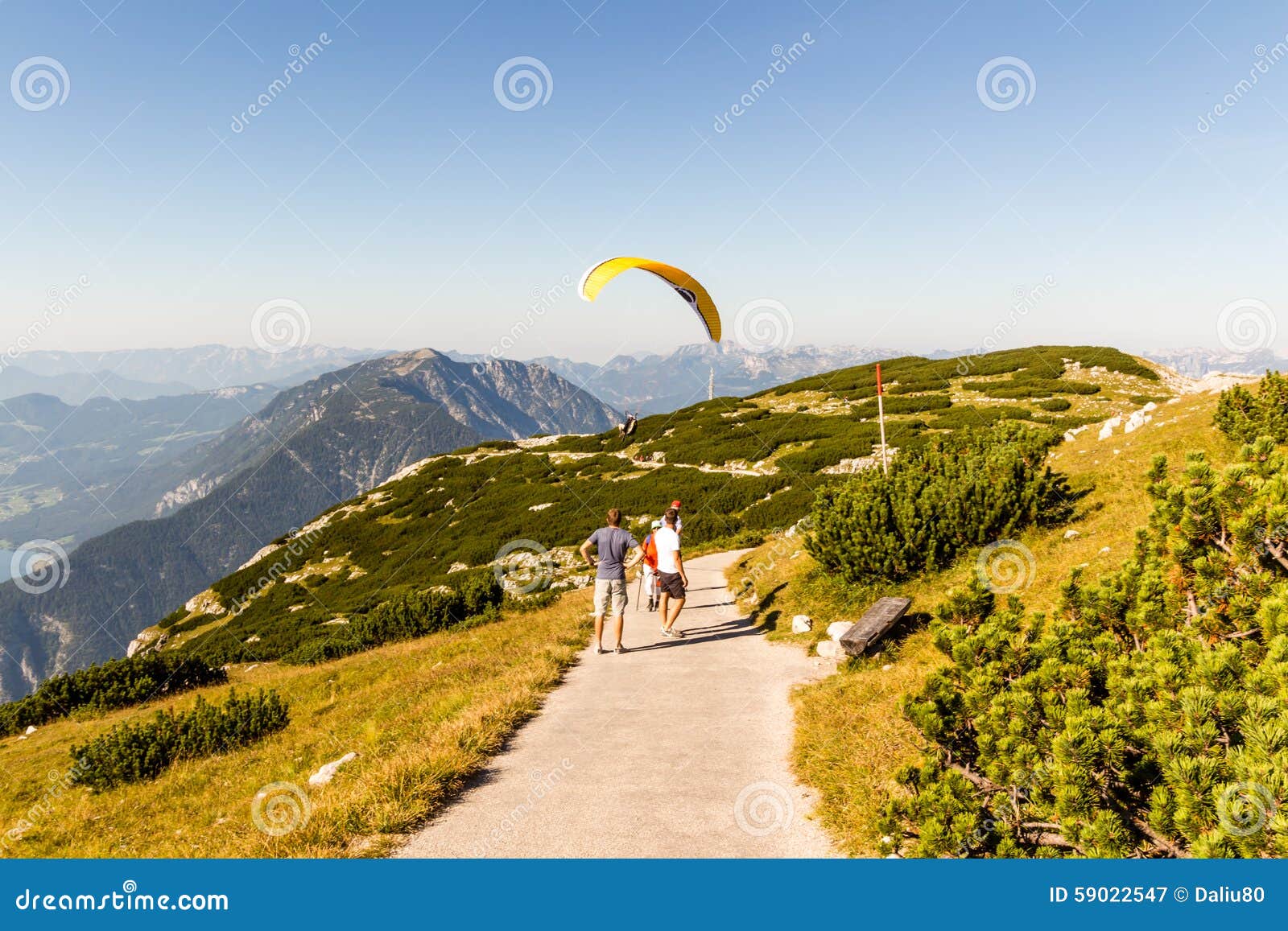 Paragliding Over the Alps, Dachstein Mountain, Austria Editorial ...