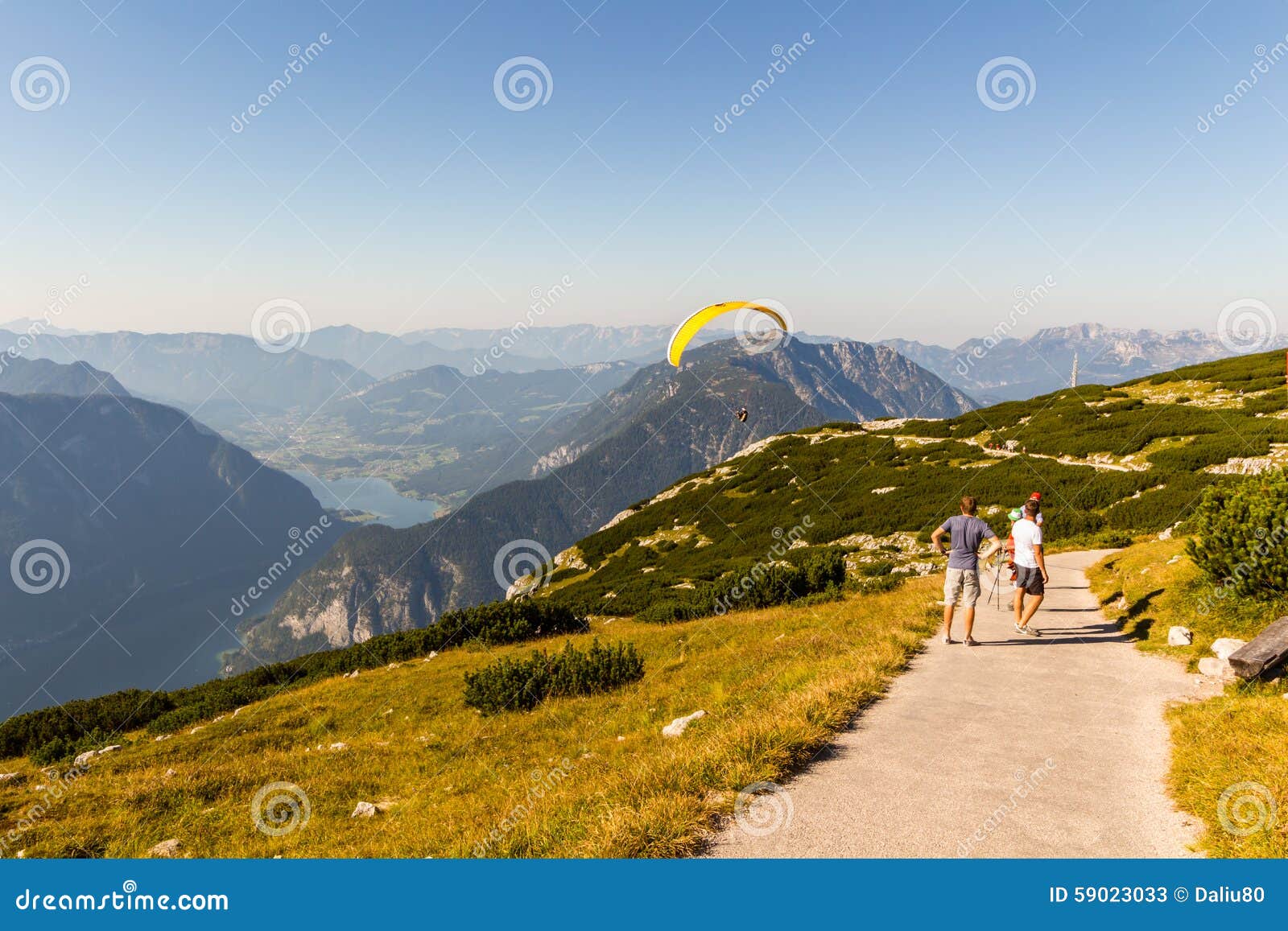 Paragliding Over the Alps, Dachstein Mountain, Austria Editorial Stock ...