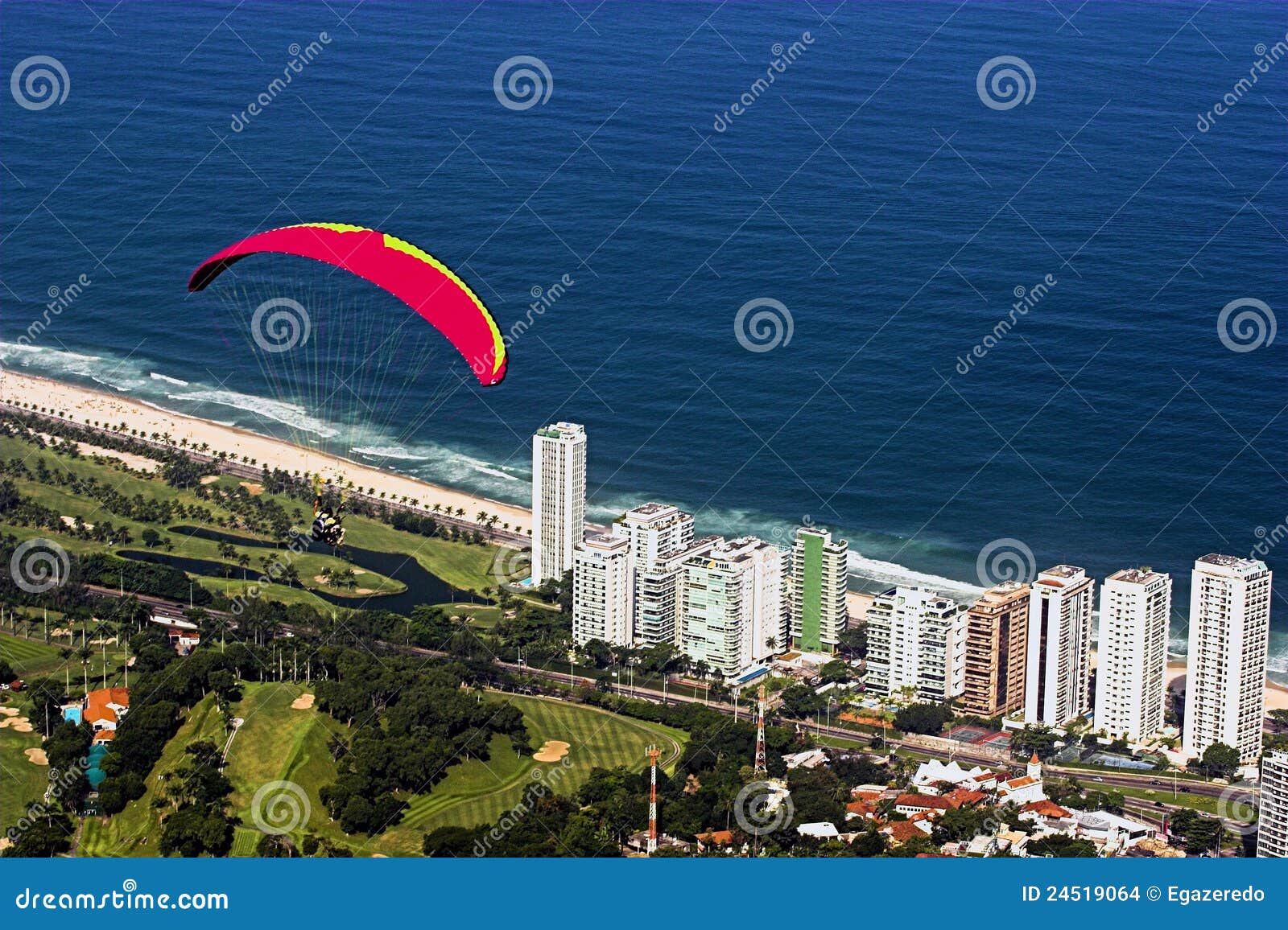 Paragliding in Rio De Janeiro Stock Photo - Image of paraglide, flight ...
