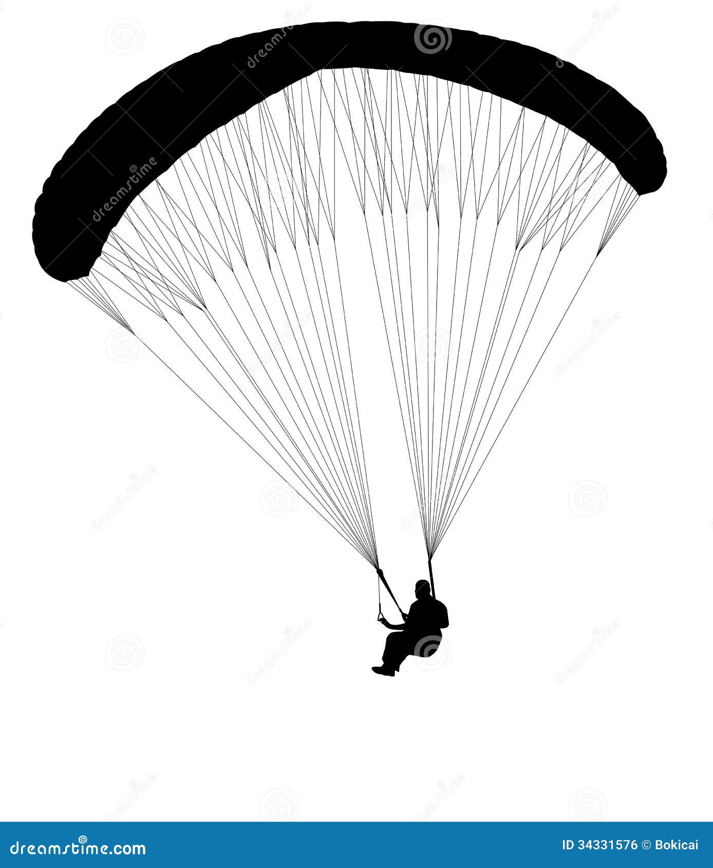 Paragliding silhouette stock vector. Illustration of paraglider - 34331576