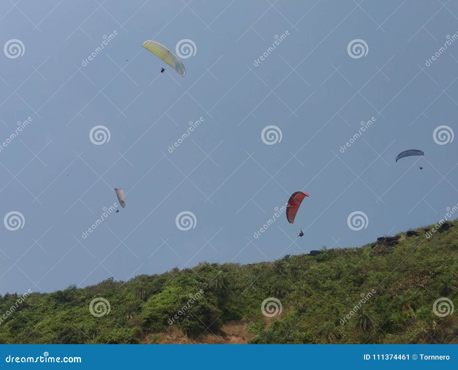 Paragliding in the sky Goa editorial photo. Image of paragliding ...
