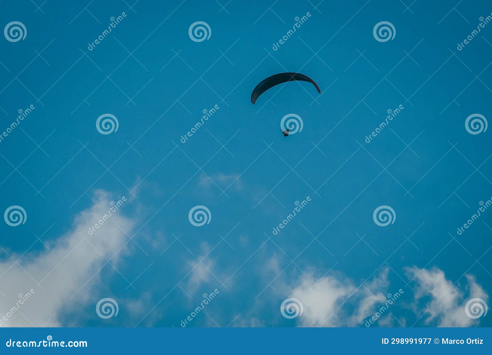 Paragliding Soaring through the Heights, You Can See Clouds and the ...
