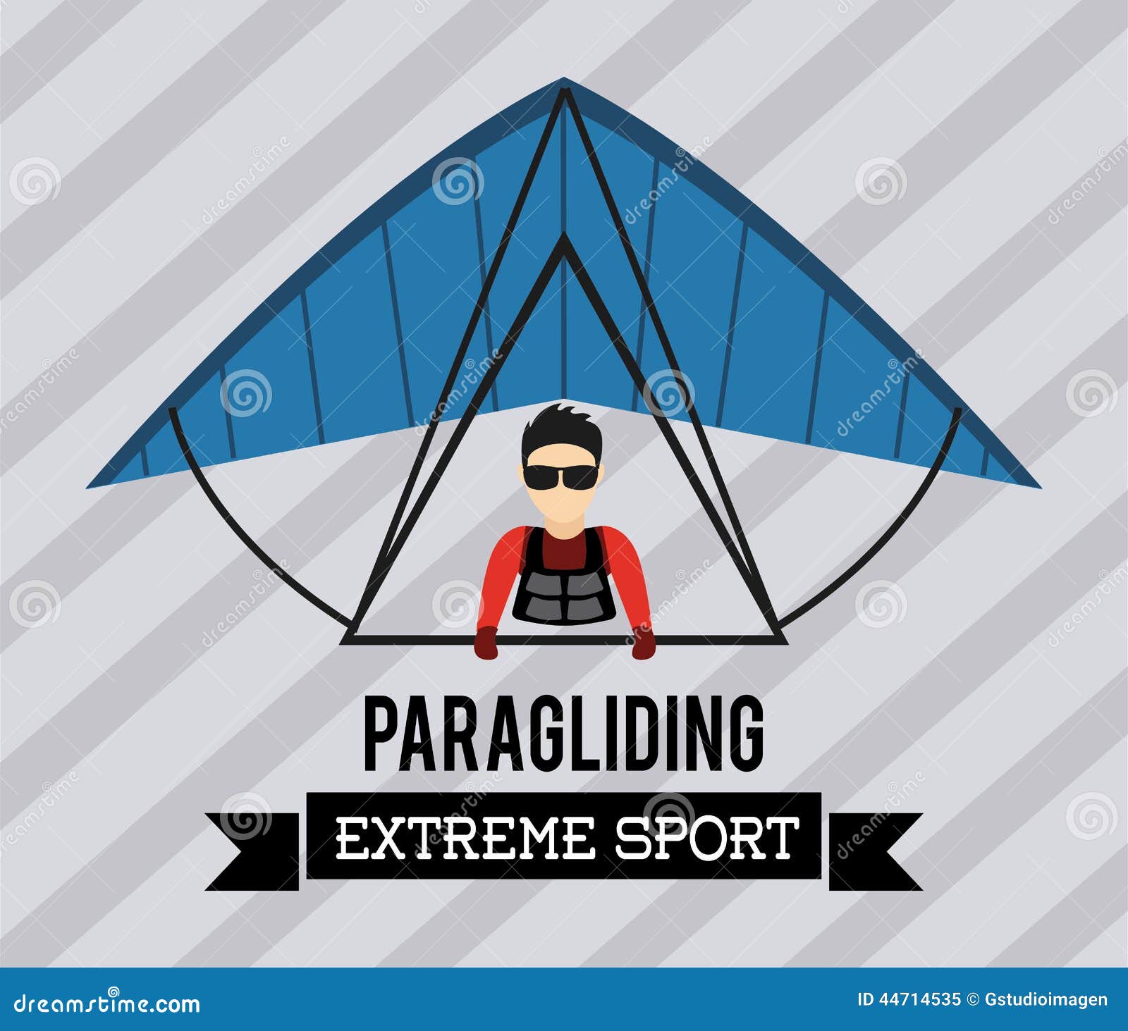 Paragliding stock vector. Illustration of design, freedom - 44714535