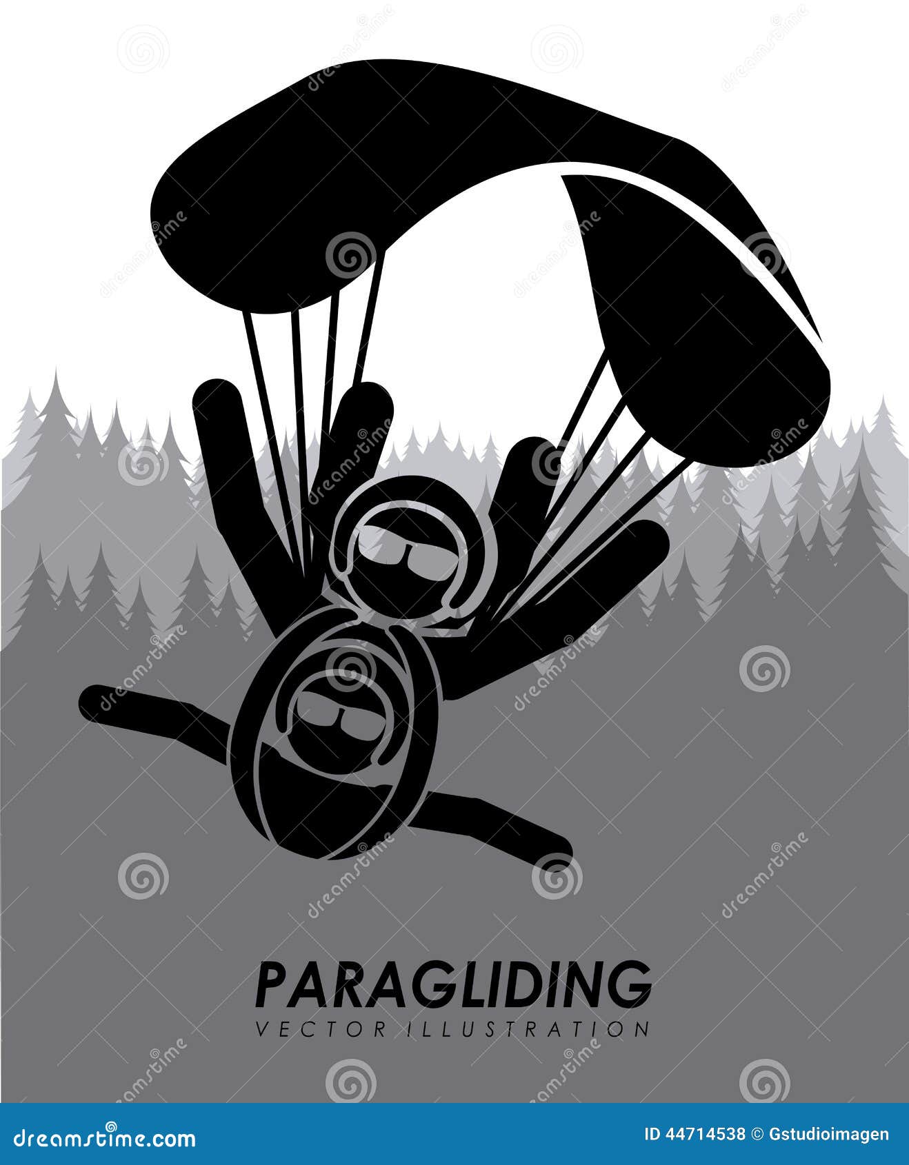 Paragliding stock vector. Illustration of person, paraglide - 44714538