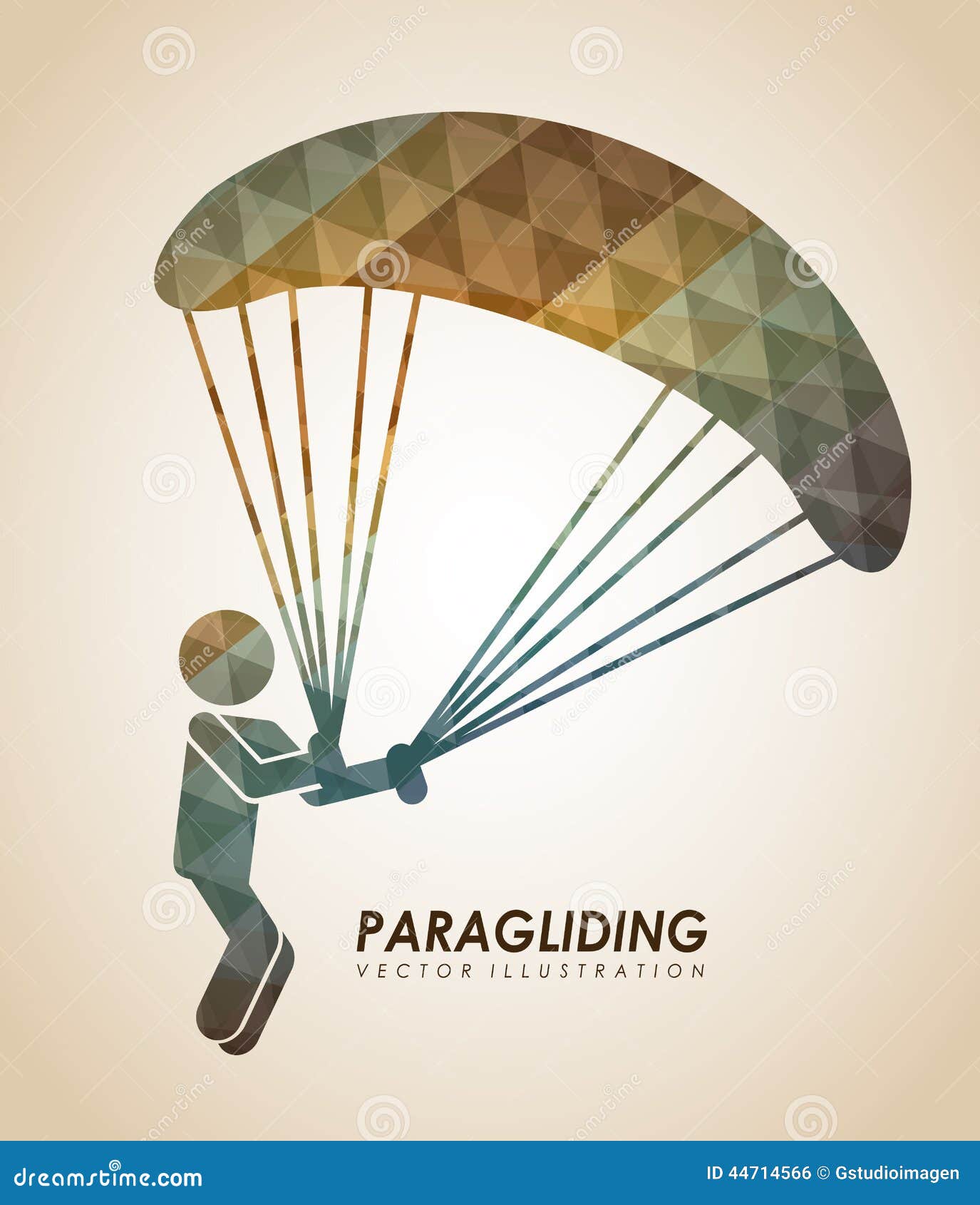 Paragliding stock vector. Illustration of leisure, gliding - 44714566