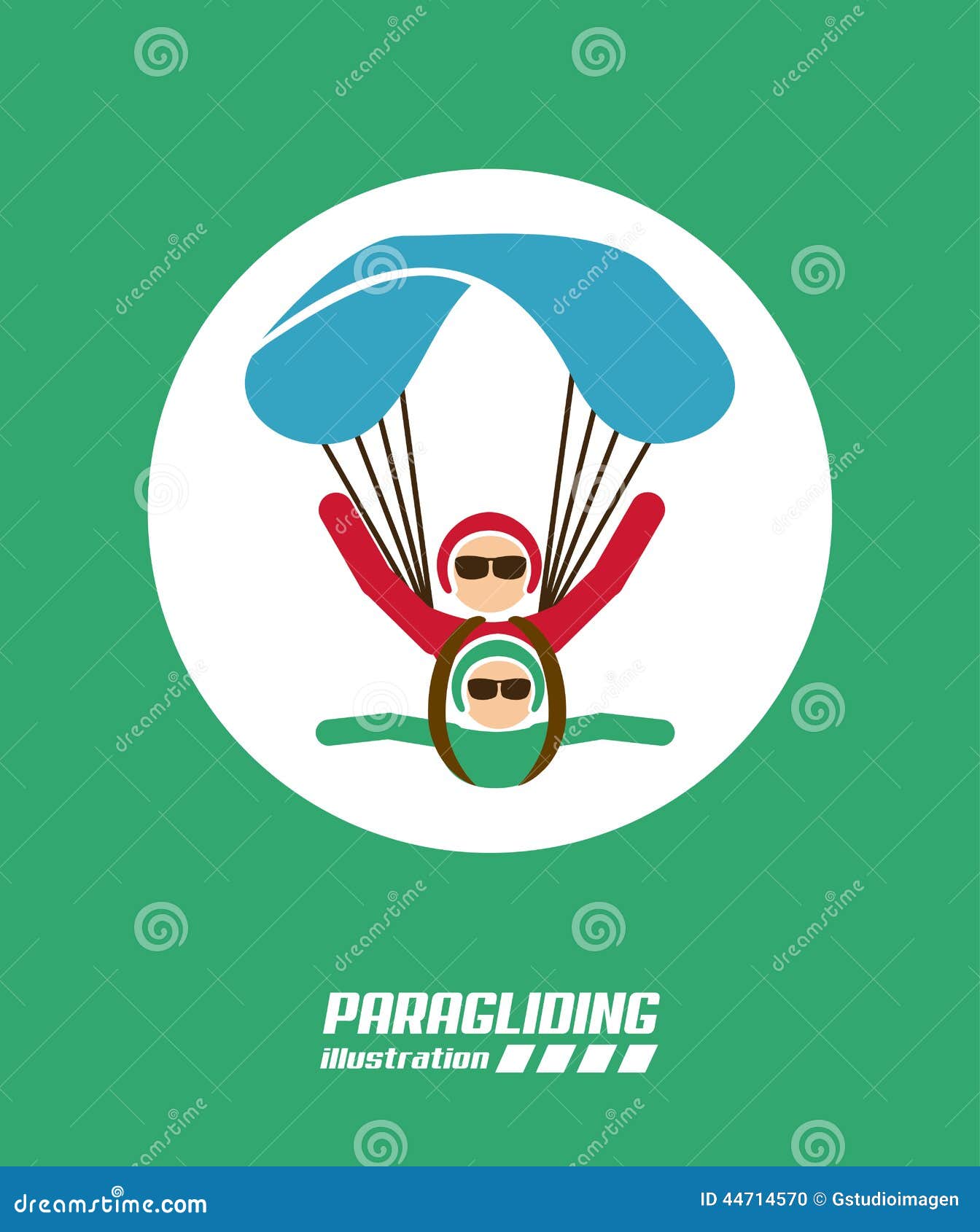 Paragliding stock vector. Illustration of design, activity - 44714570