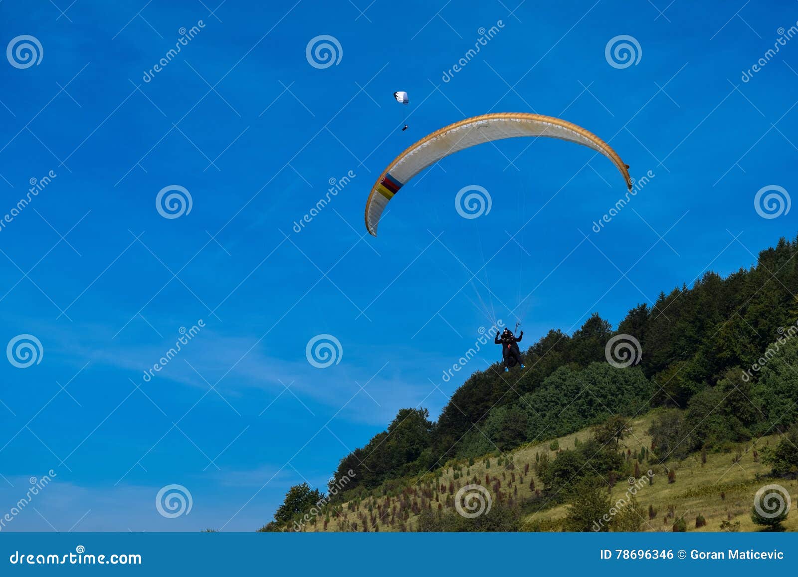 Paragliding Sport with Nice Landscapes Editorial Photo - Image of ...