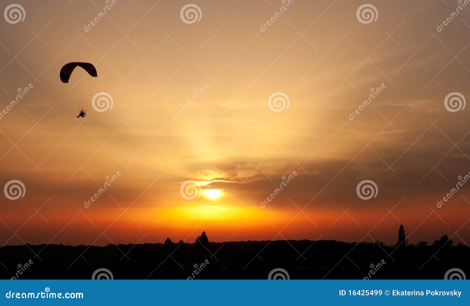 Paragliding at sunset stock image. Image of leisure, beautiful - 16425499