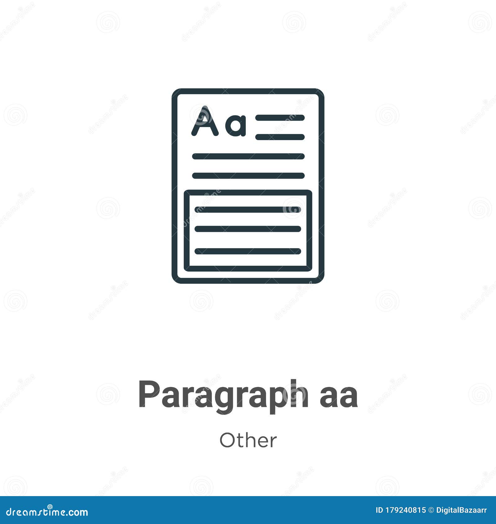 Paragraph Aa Outline Vector Icon. Thin Line Black Paragraph Aa Icon ...