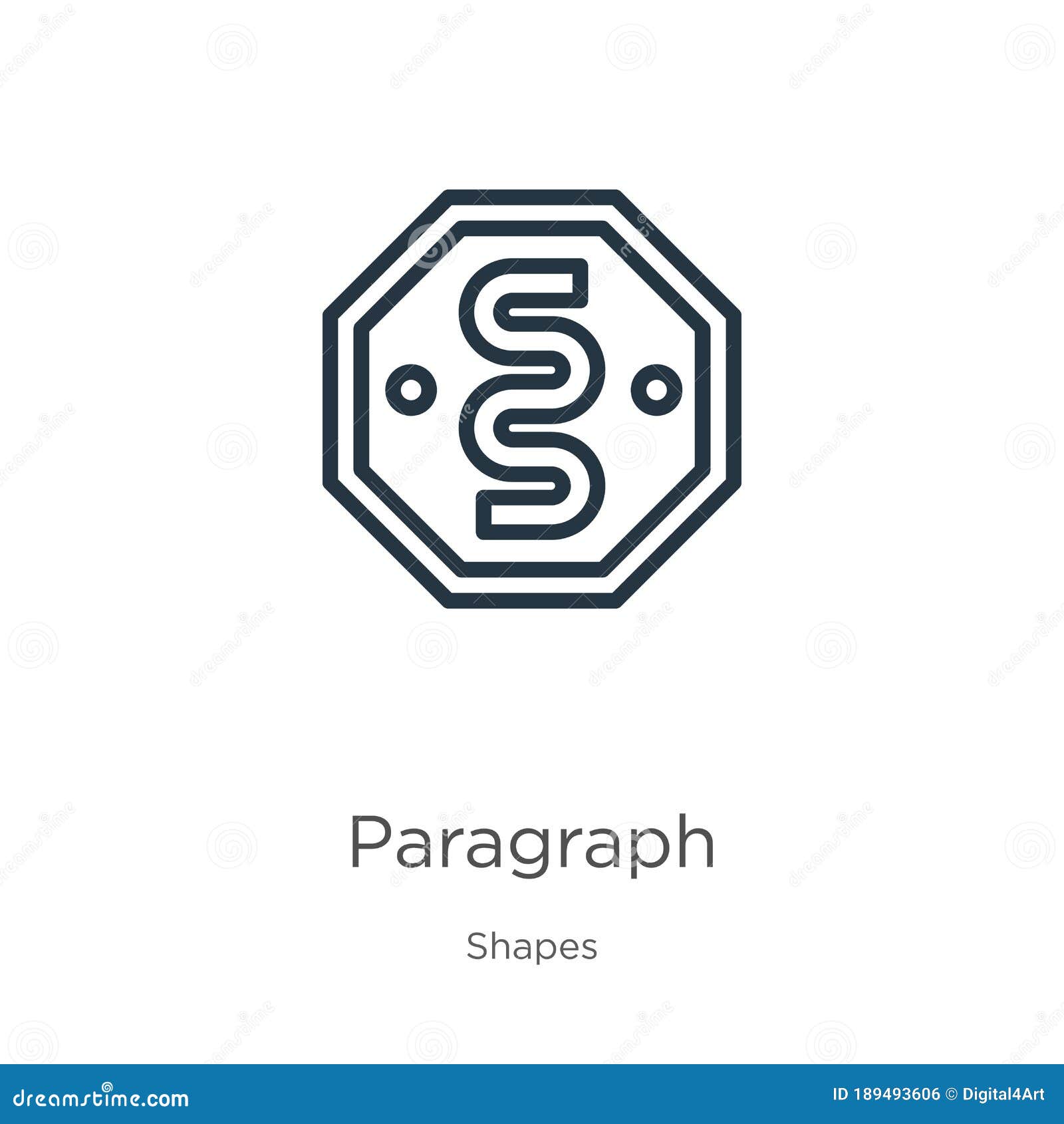 Paragraph Icon. Thin Linear Paragraph Outline Icon Isolated On White ...