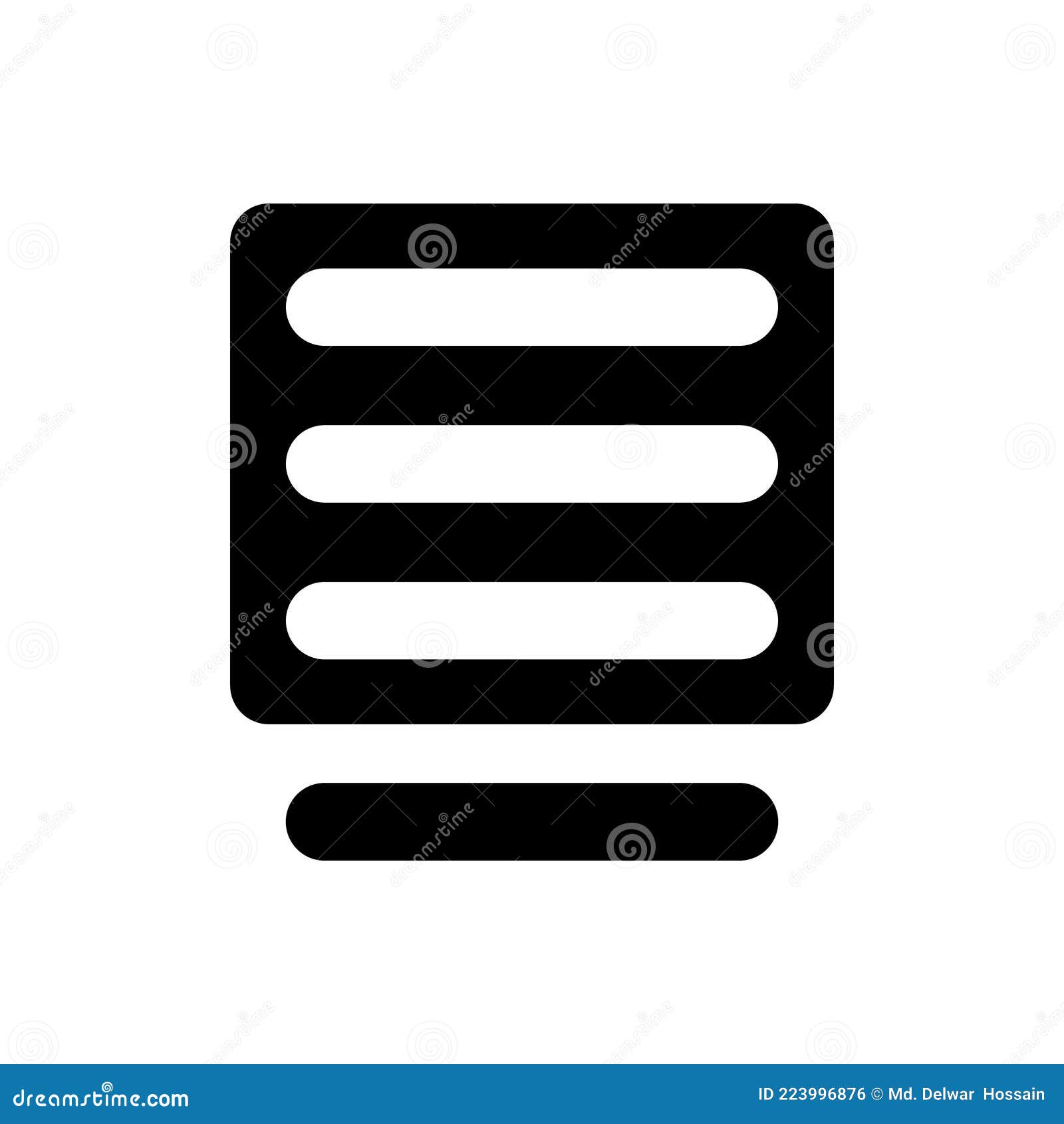 Paragraph justify icon stock vector. Illustration of centered - 223996876