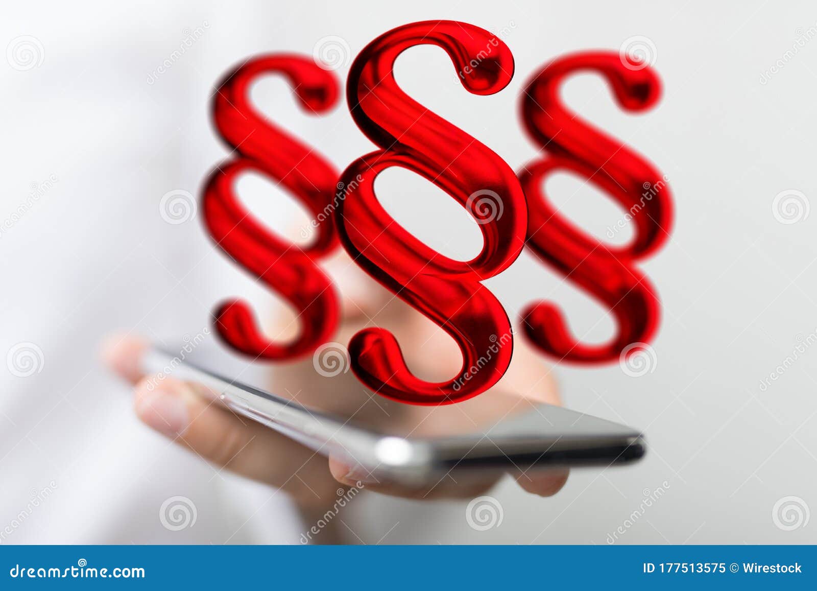 A Paragraph Law Sign Digital in Hand Stock Image - Image of court ...