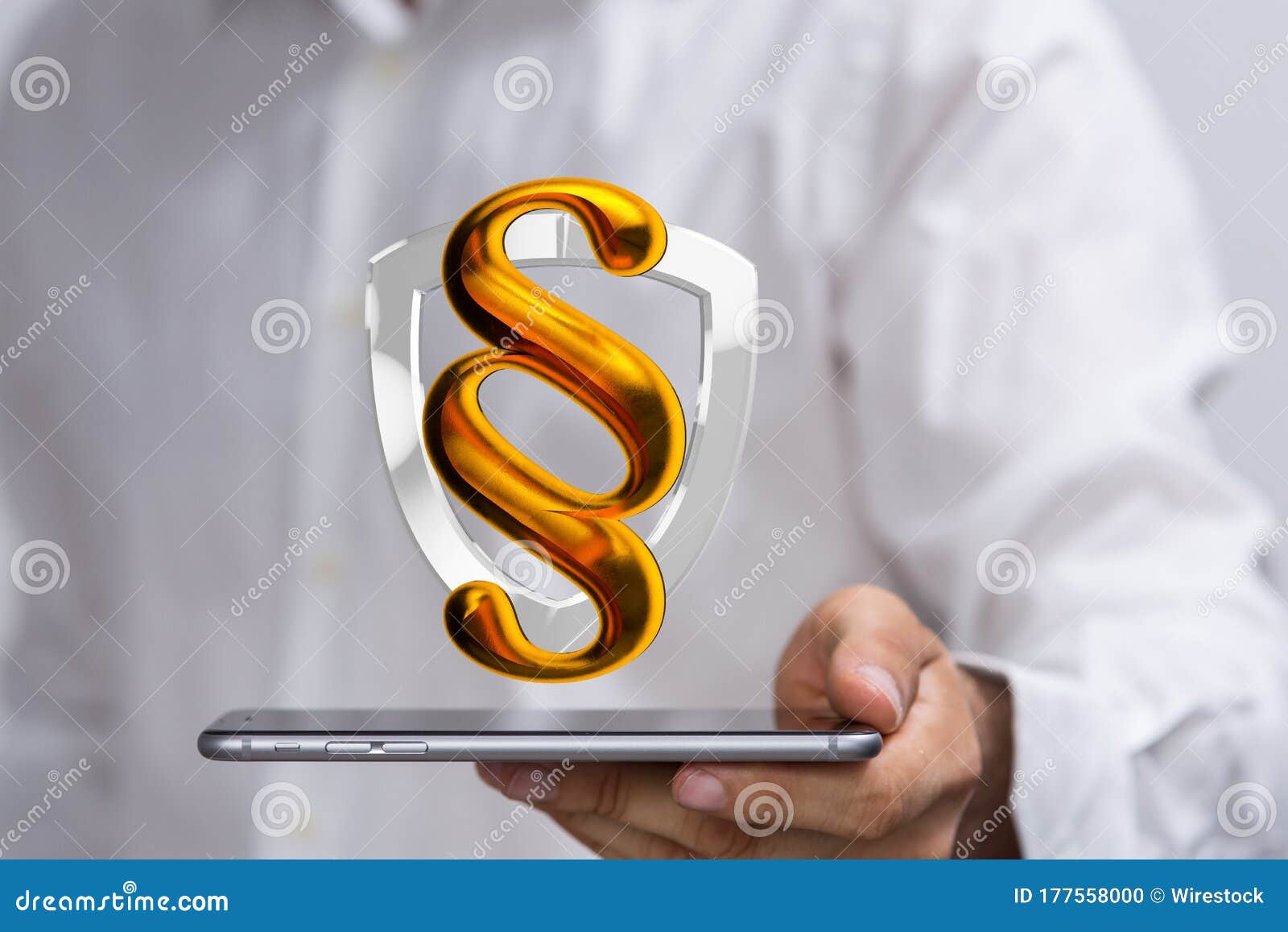 A Paragraph Law Sign Digital in Hand Stock Photo - Image of courthouse ...