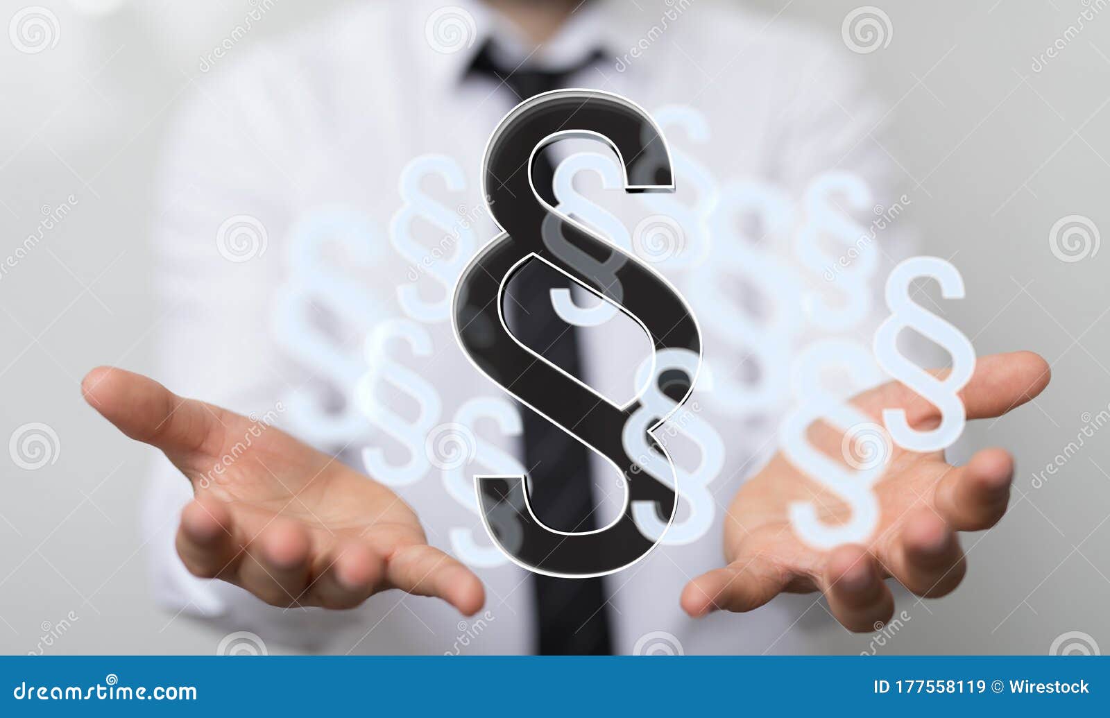 A Paragraph Law Sign Digital in Hand 3D Stock Illustration ...