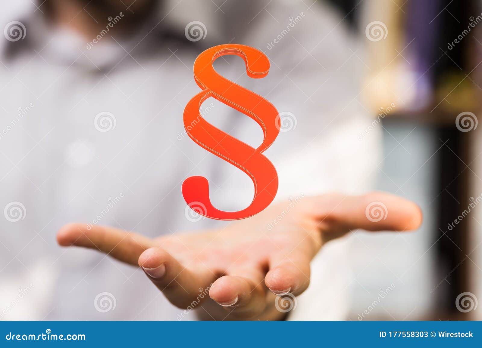 A Paragraph Law Sign Digital in Hand 3d Stock Image - Image of crime ...