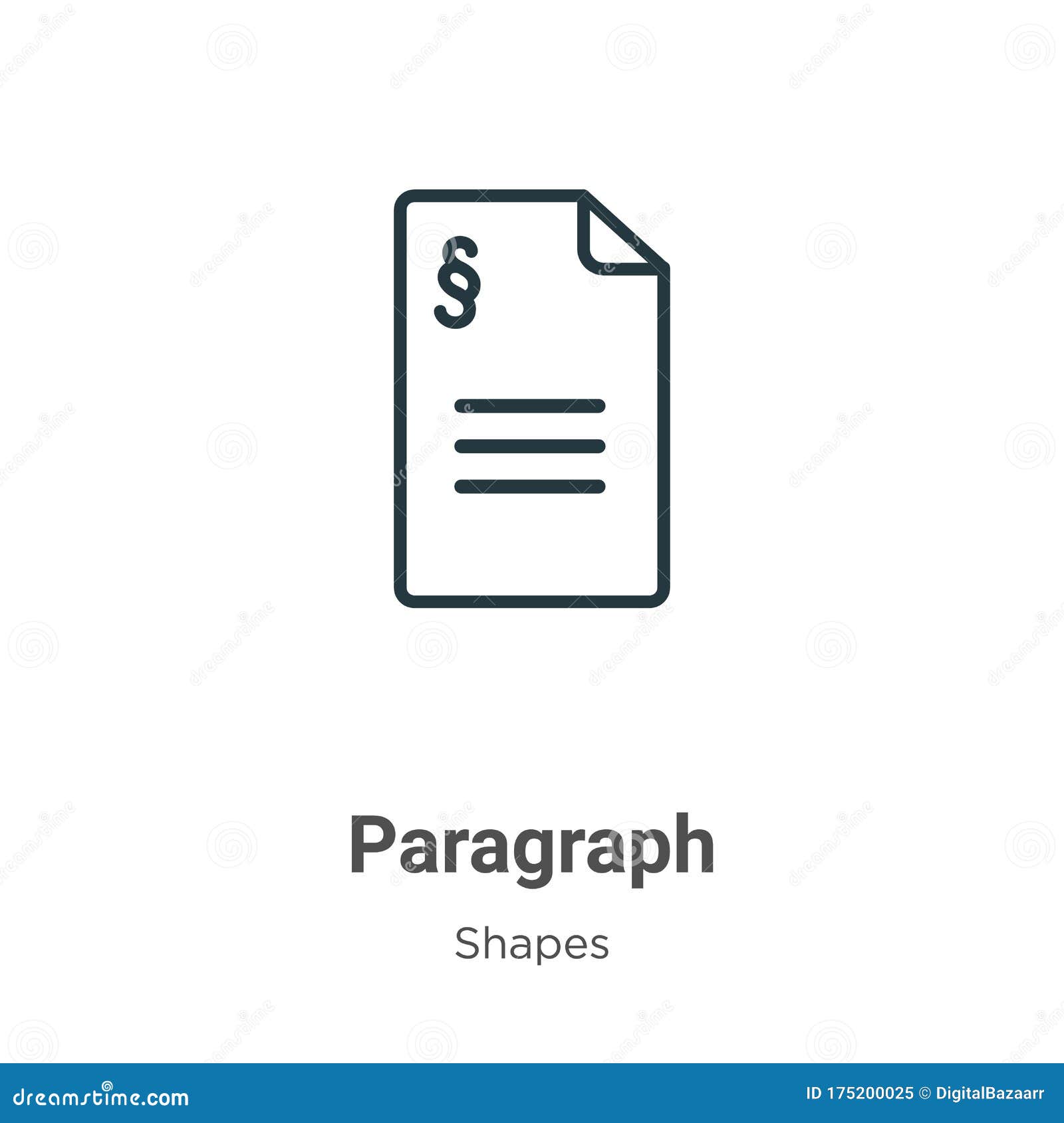 Paragraph Outline Vector Icon. Thin Line Black Paragraph Icon, Flat ...