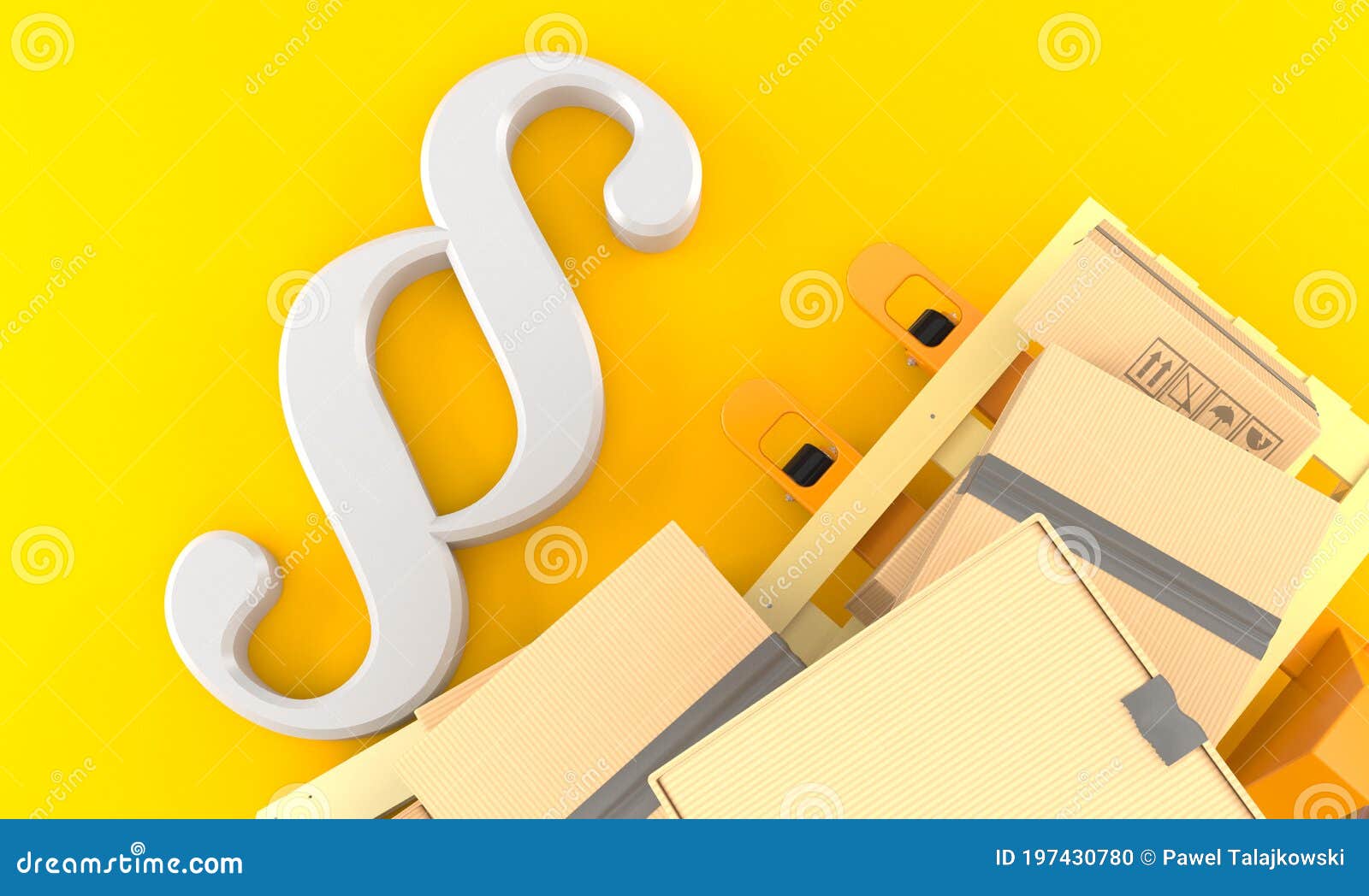 Paragraph Symbol with Cardboard Boxes Stock Illustration - Illustration ...
