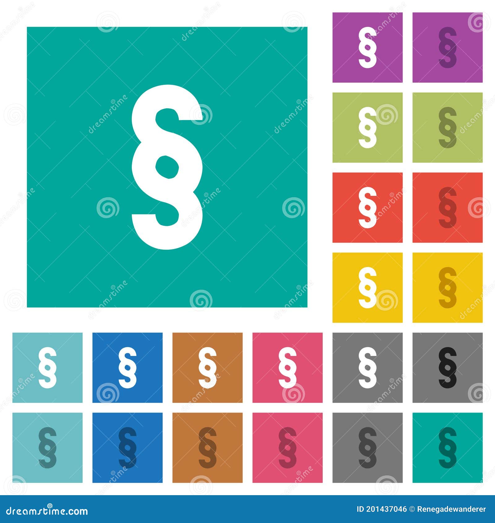 Paragraph Symbol Square Flat Multi Colored Icons Stock Vector ...