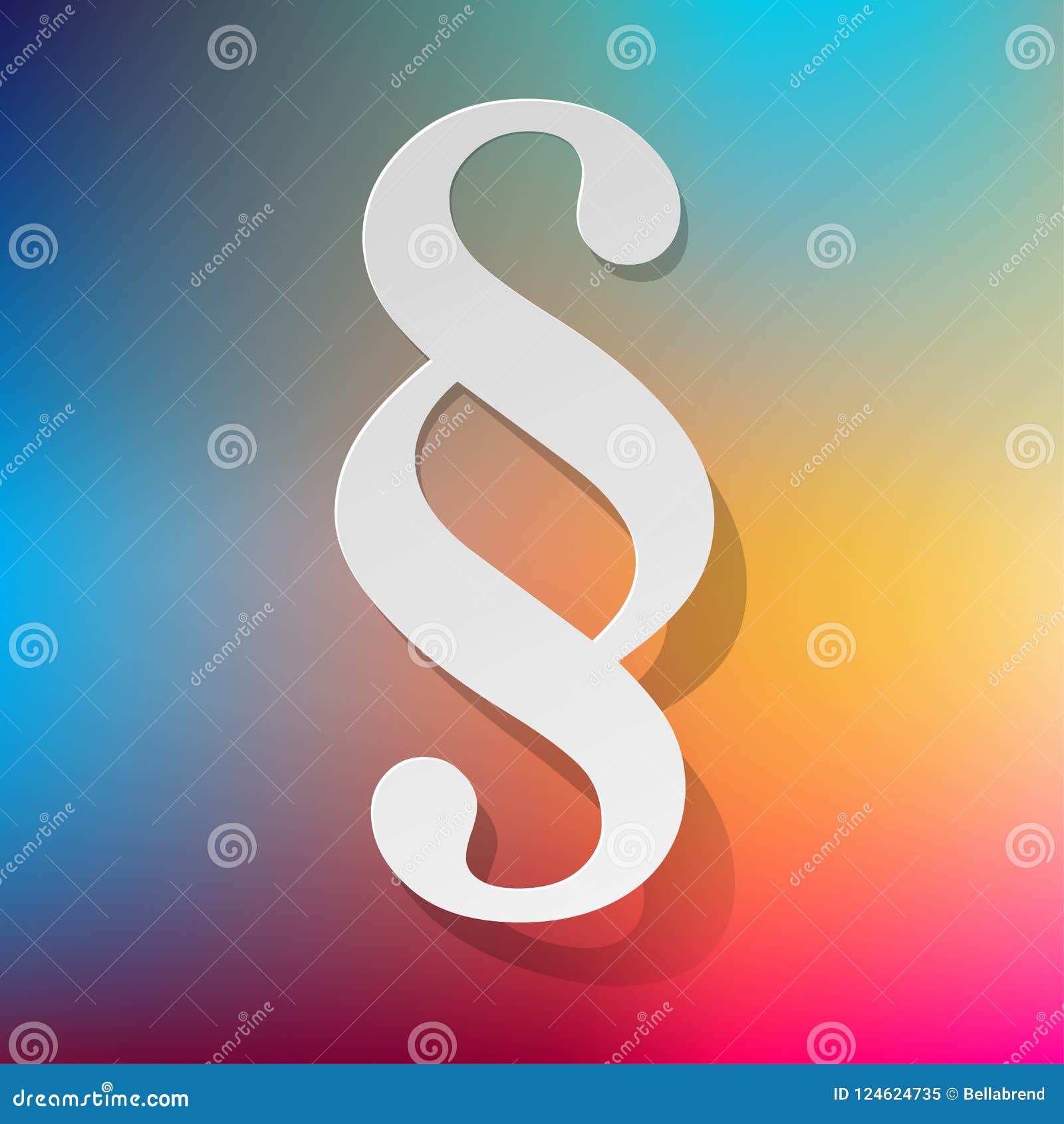 Paragraph White Symbol In The Corner On A Blue Bokeh Background. Vector ...