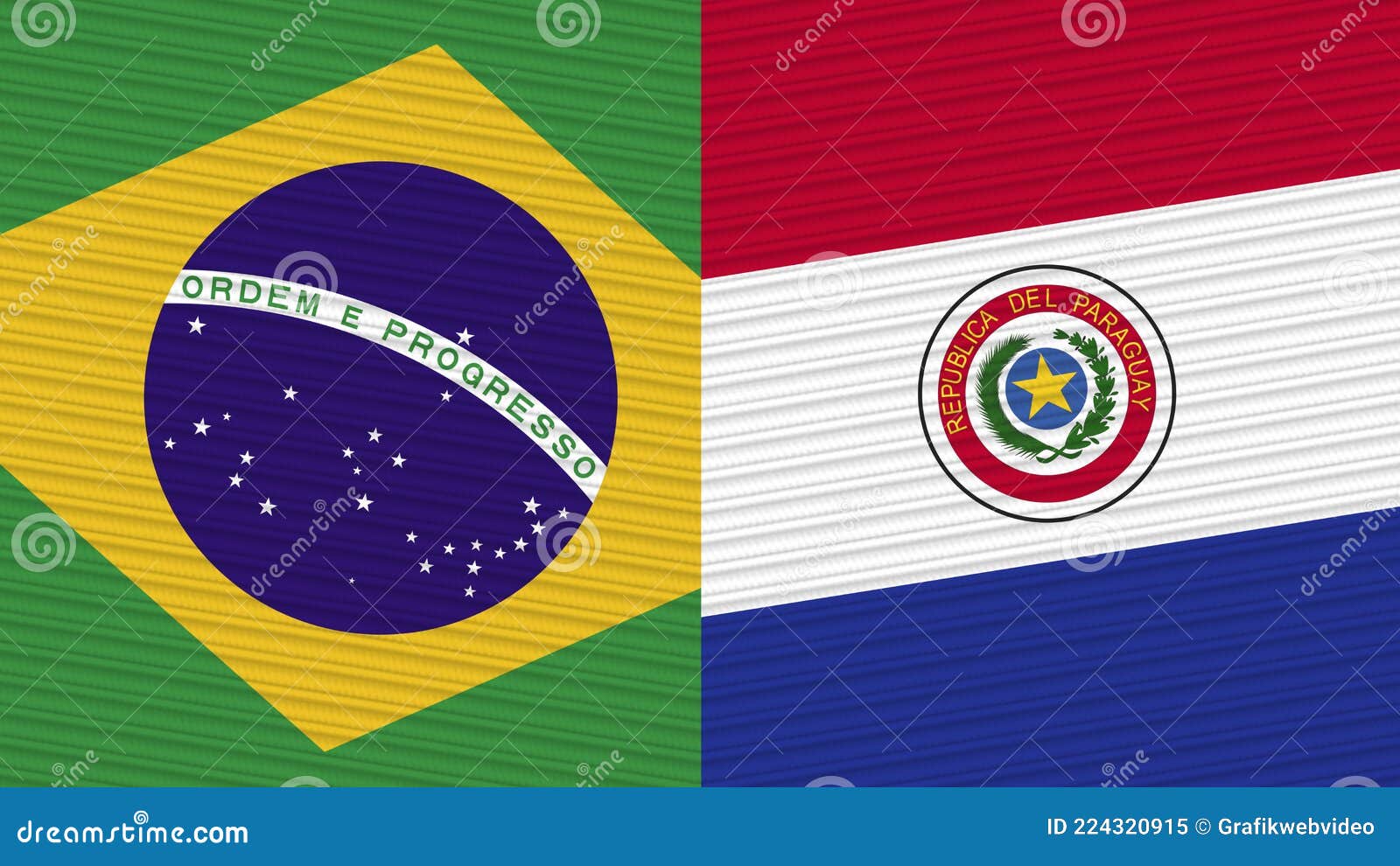 Paraguay and Brazil Two Half Flags Together Stock Illustration ...