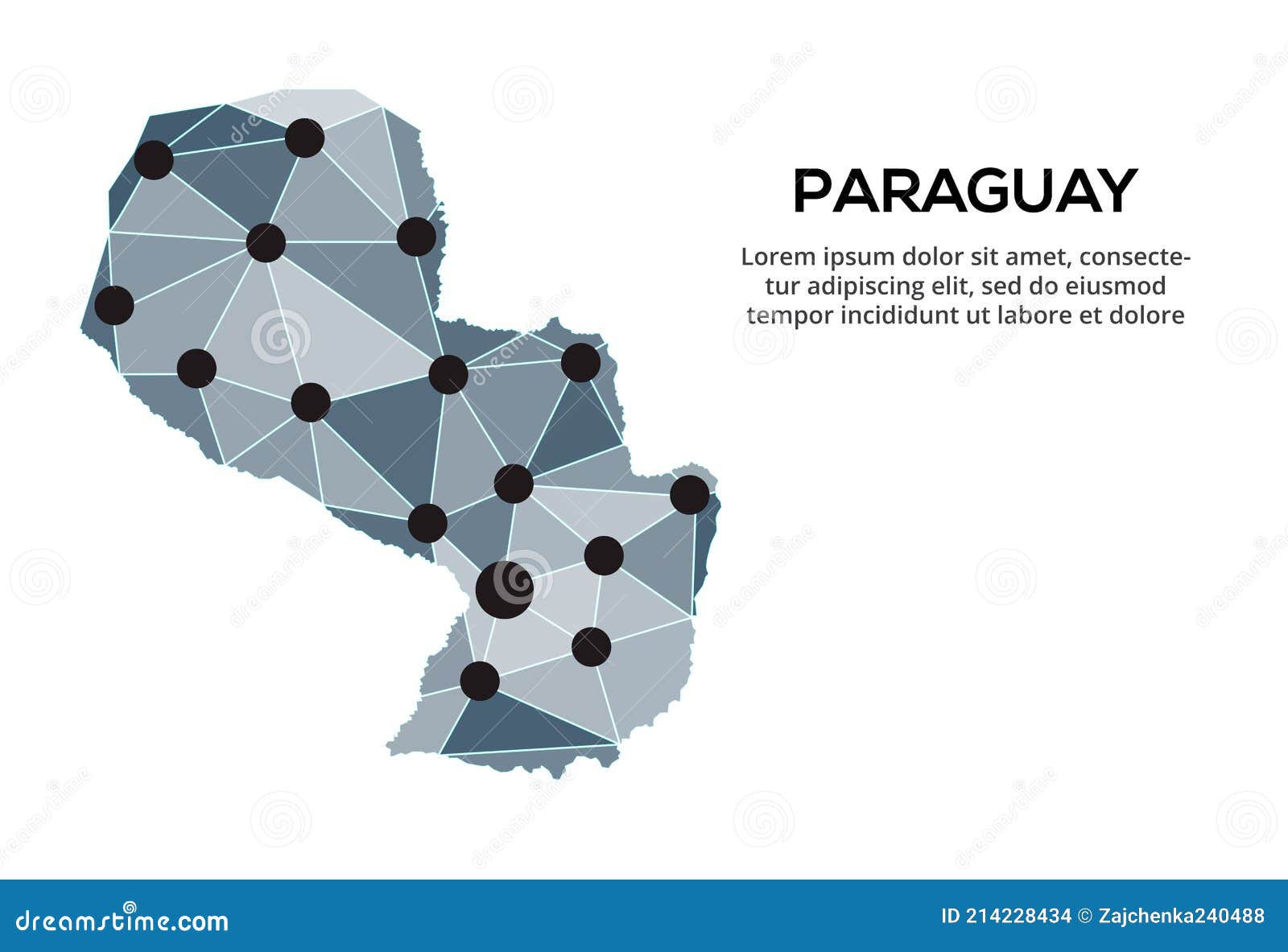Paraguay Communication Network Map. Vector Image of a Low Poly Global ...