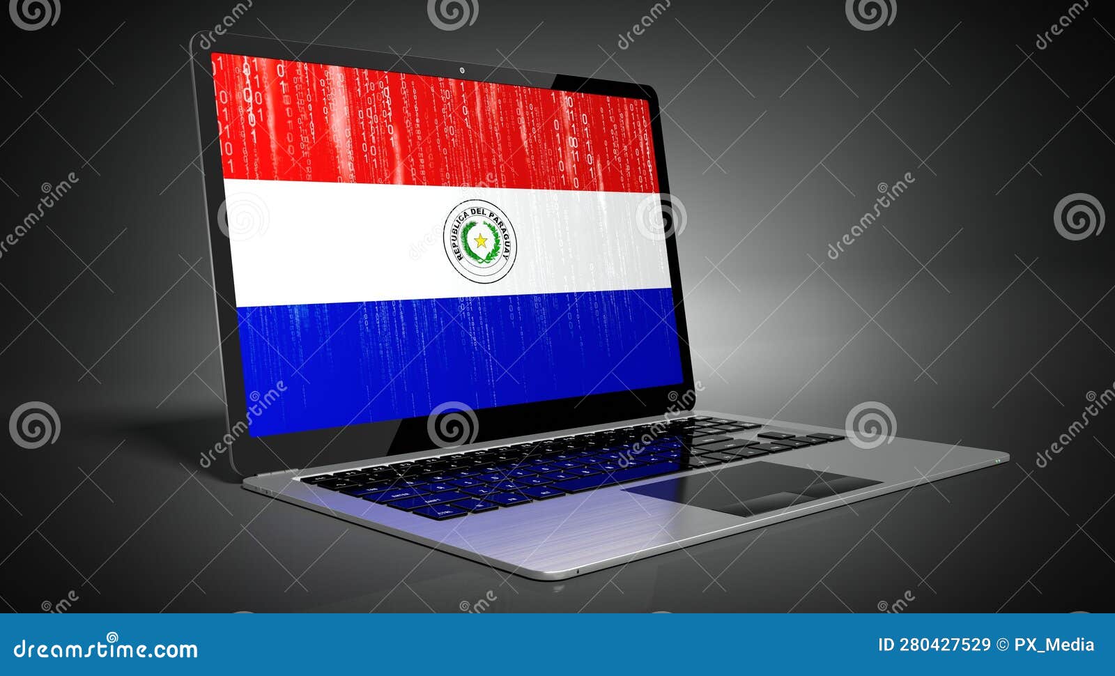 Paraguay - Country Flag and Binary Code on Laptop Screen Stock ...