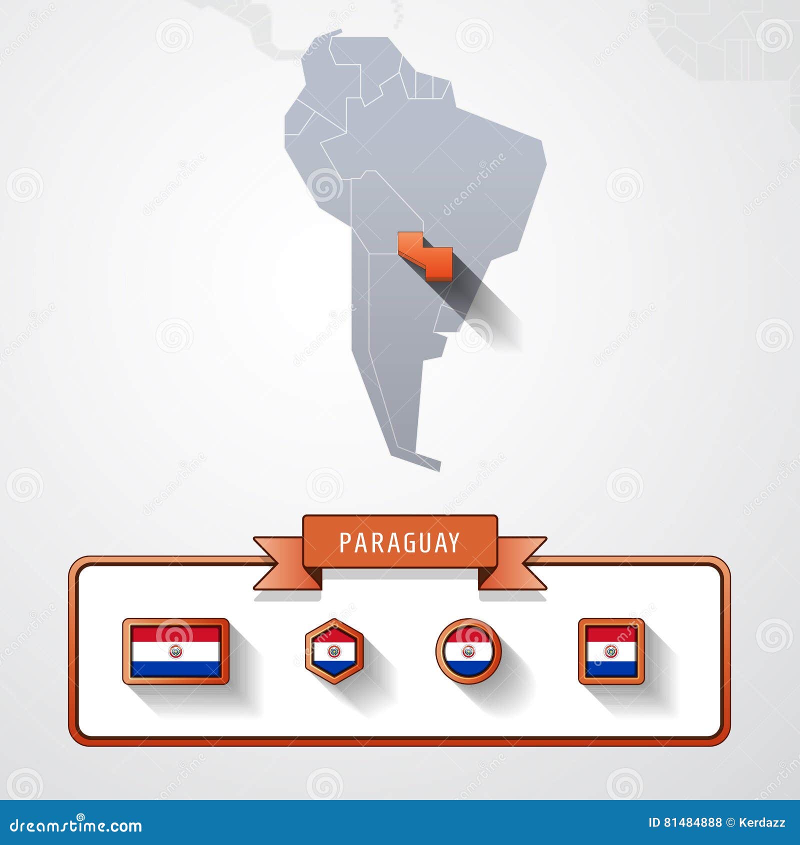 Paraguay info card stock illustration. Illustration of continent - 81484888