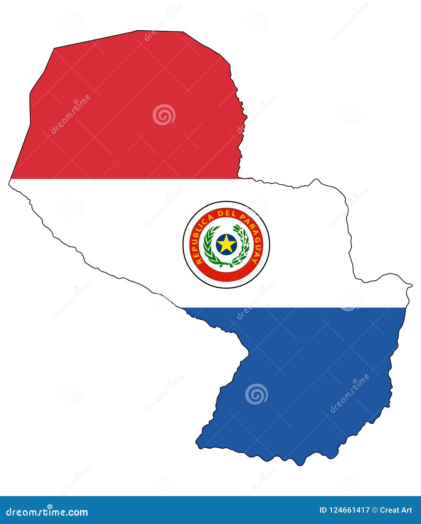 Paraguay Mapa Del Ejemplo Del Vector De Paraguay Ilustración del Vector ...