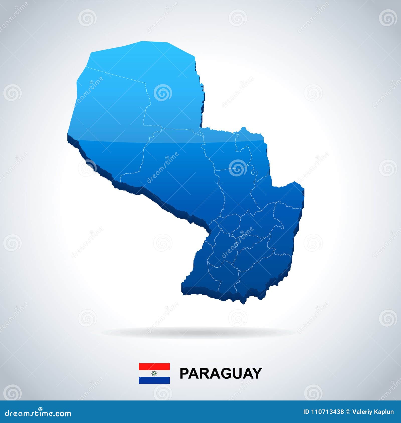 Paraguay - Mapa Y Bandera - Ejemplo Detallado Del Vector Stock de ...