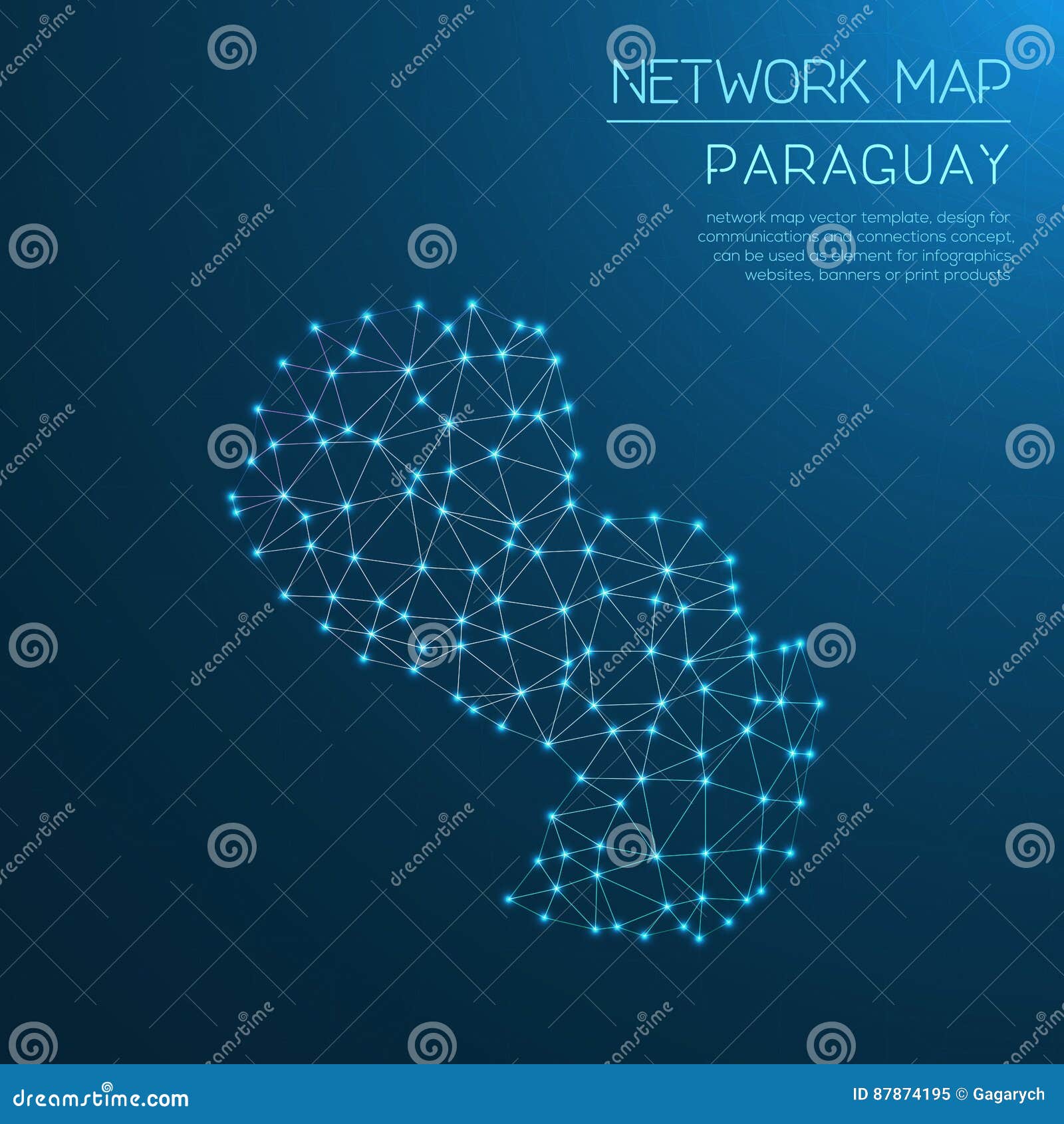 Paraguay Network Map. Vector Illustration | CartoonDealer.com #92839378