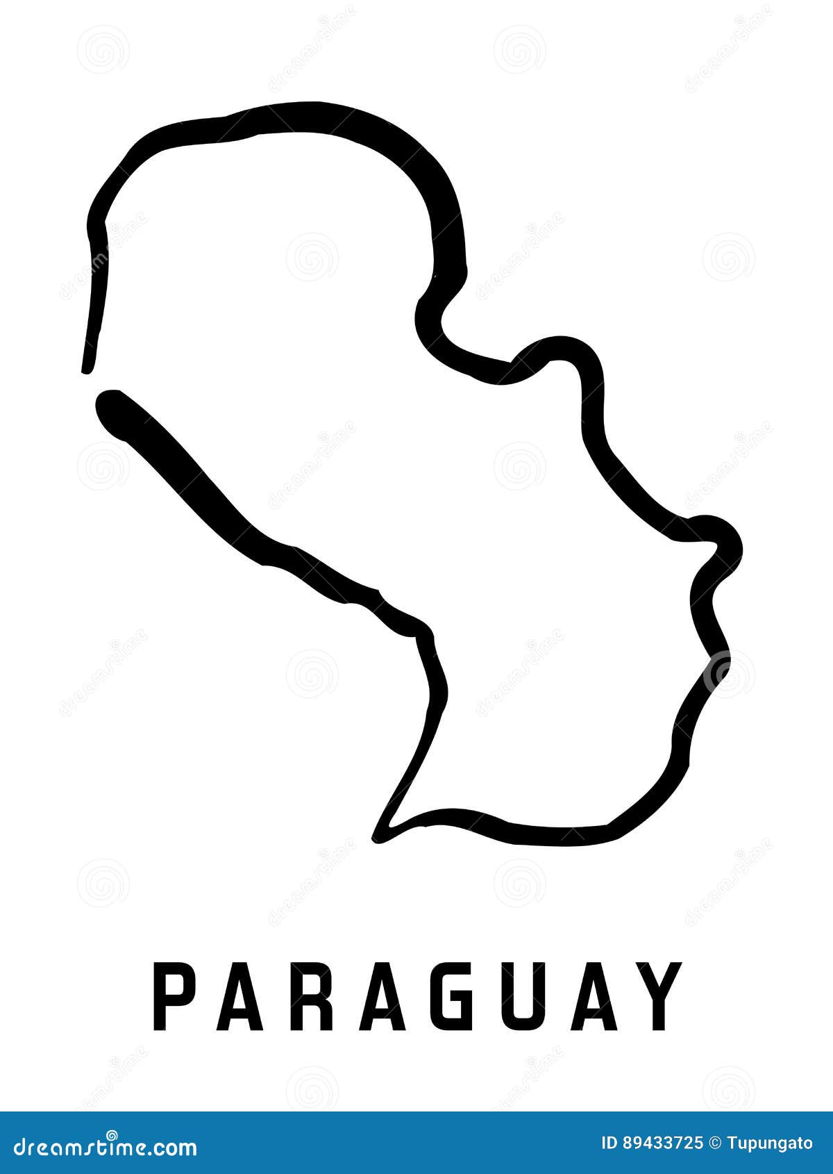 Paraguay simple map stock vector. Illustration of outline - 89433725 Paraguay simple map stock vector. Illustration of outline - 89433725