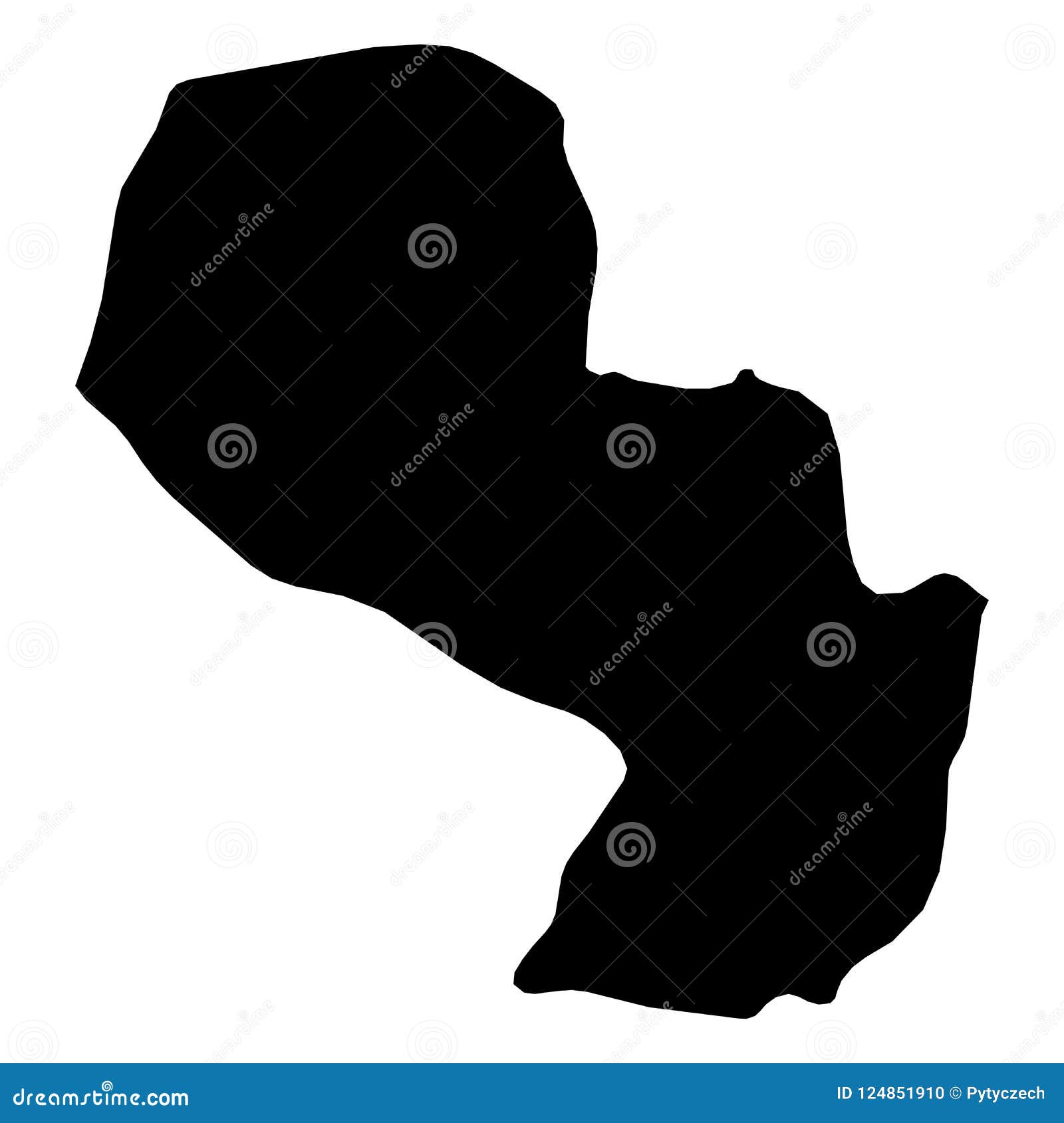 Paraguay - Solid Black Silhouette Map of Country Area. Simple Flat ... Paraguay - Solid Black Silhouette Map of Country Area. Simple Flat ...