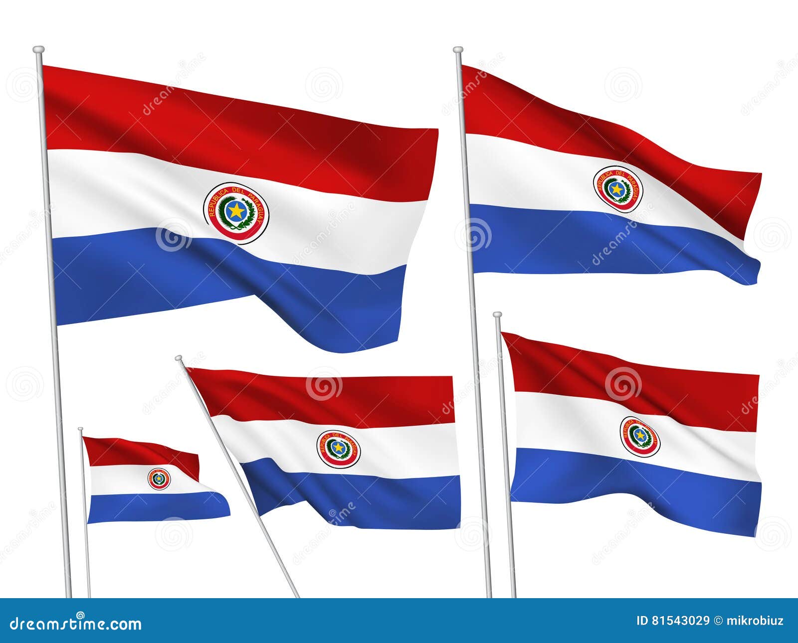 Paraguay Vector Flags | CartoonDealer.com #81543029