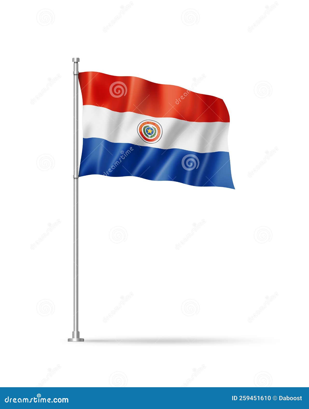 Paraguayan Flag Isolated on White Stock Illustration - Illustration of ...